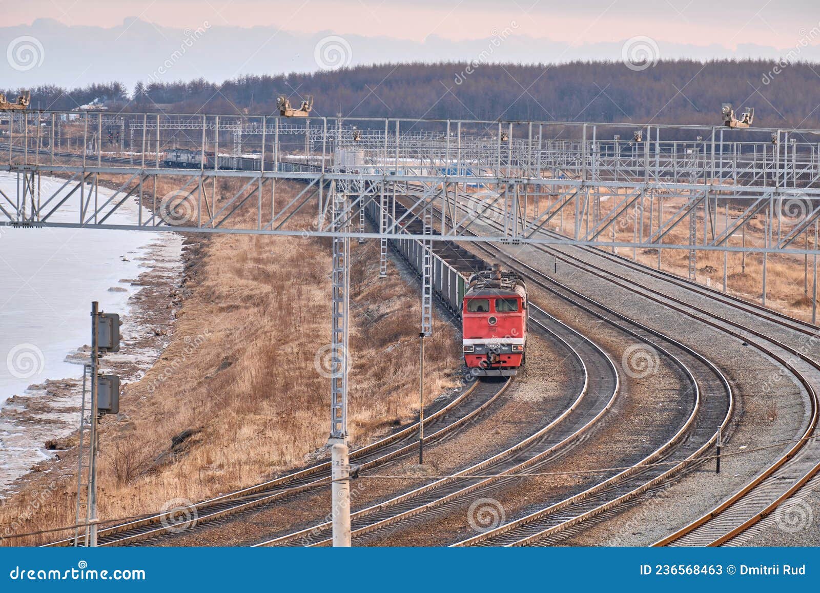 Vanino, Russia - Jan 18, 2021: Train Along the Seashore. Editorial ...