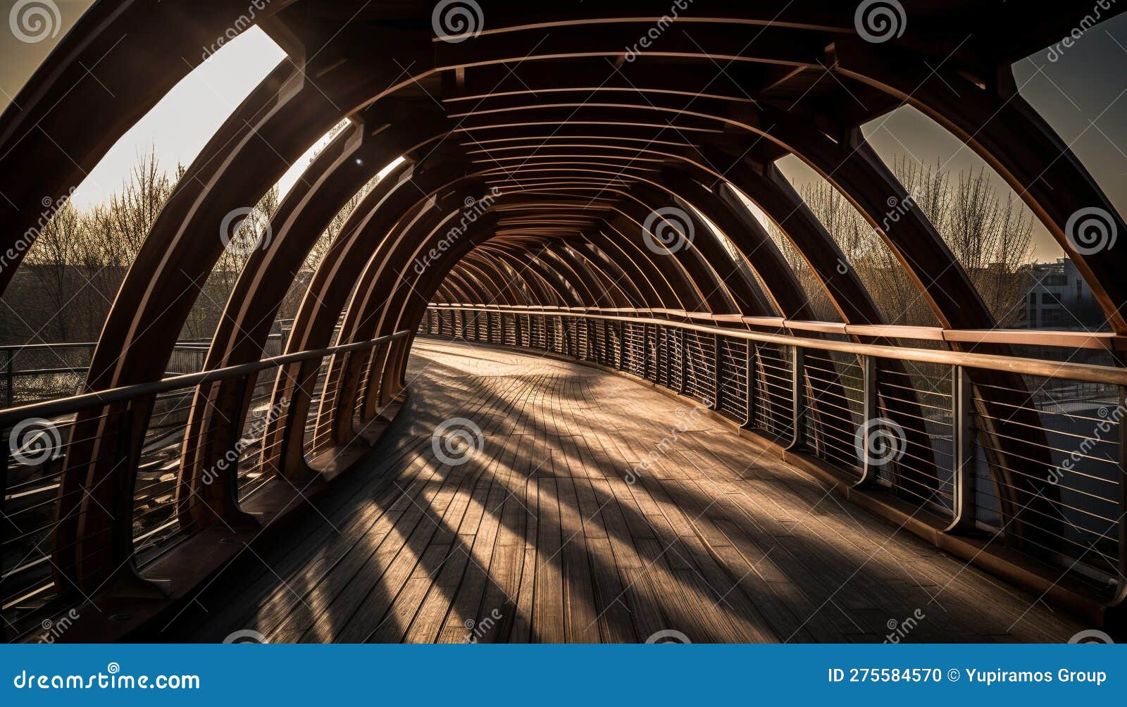 Vanishing Point of Bridge, Man Made Structure Generated by AI Stock ...