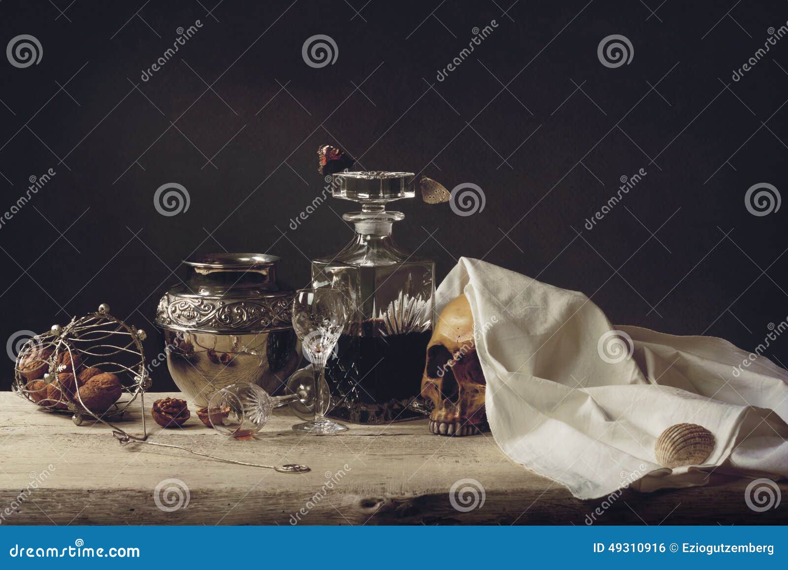 Vanitas Life, Death and Resurrection Stock Photo - Image of smoke ...