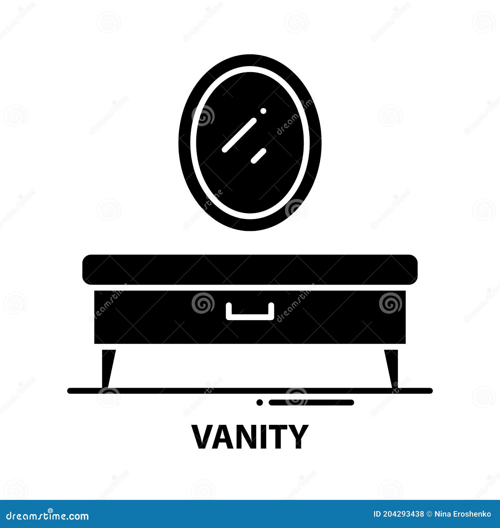 Vanity Icon, Black Vector Sign with Editable Strokes, Concept ...