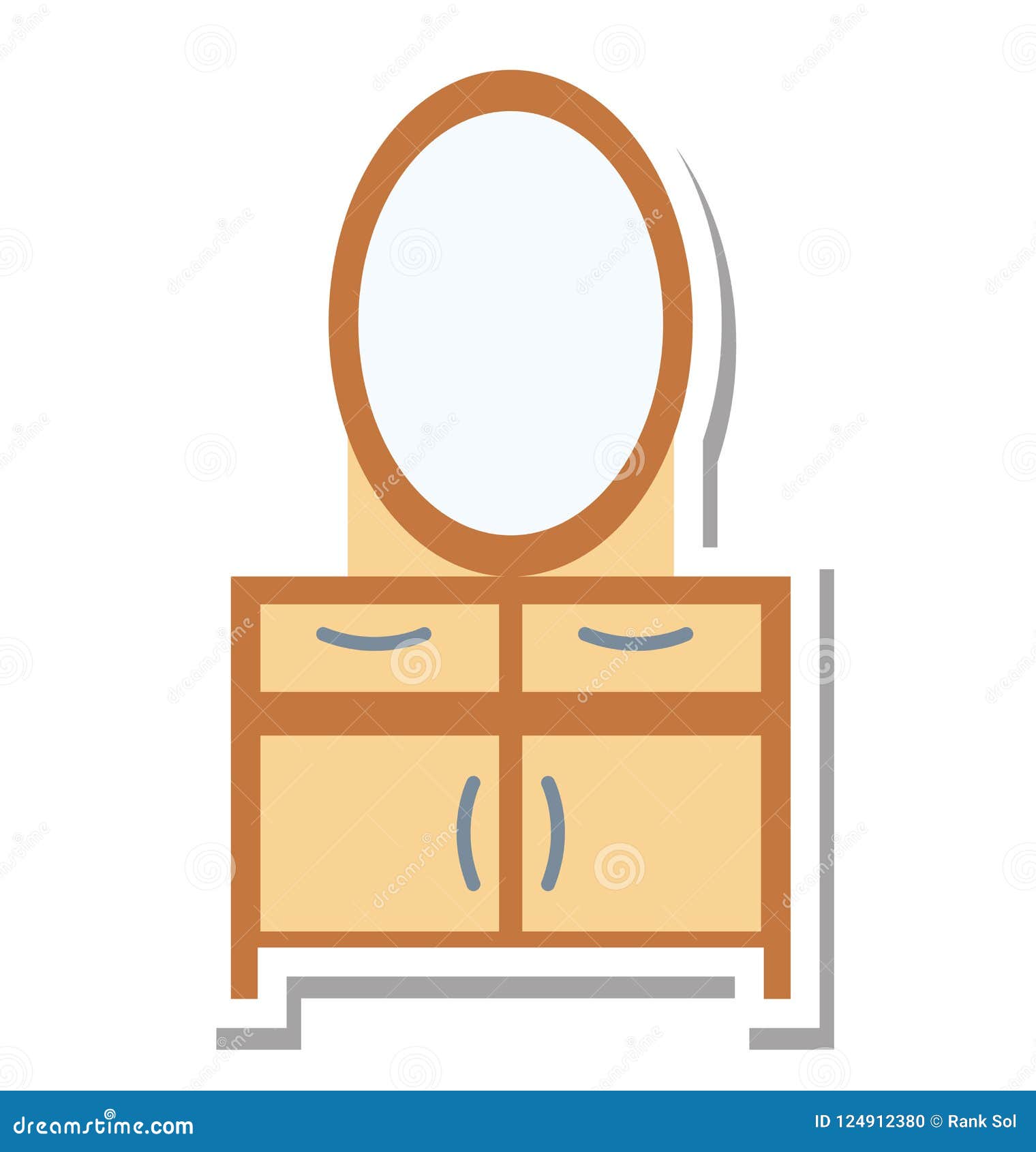 Vanity Table Isolated Vector Icon Editable Special for Beauty and Spa ...
