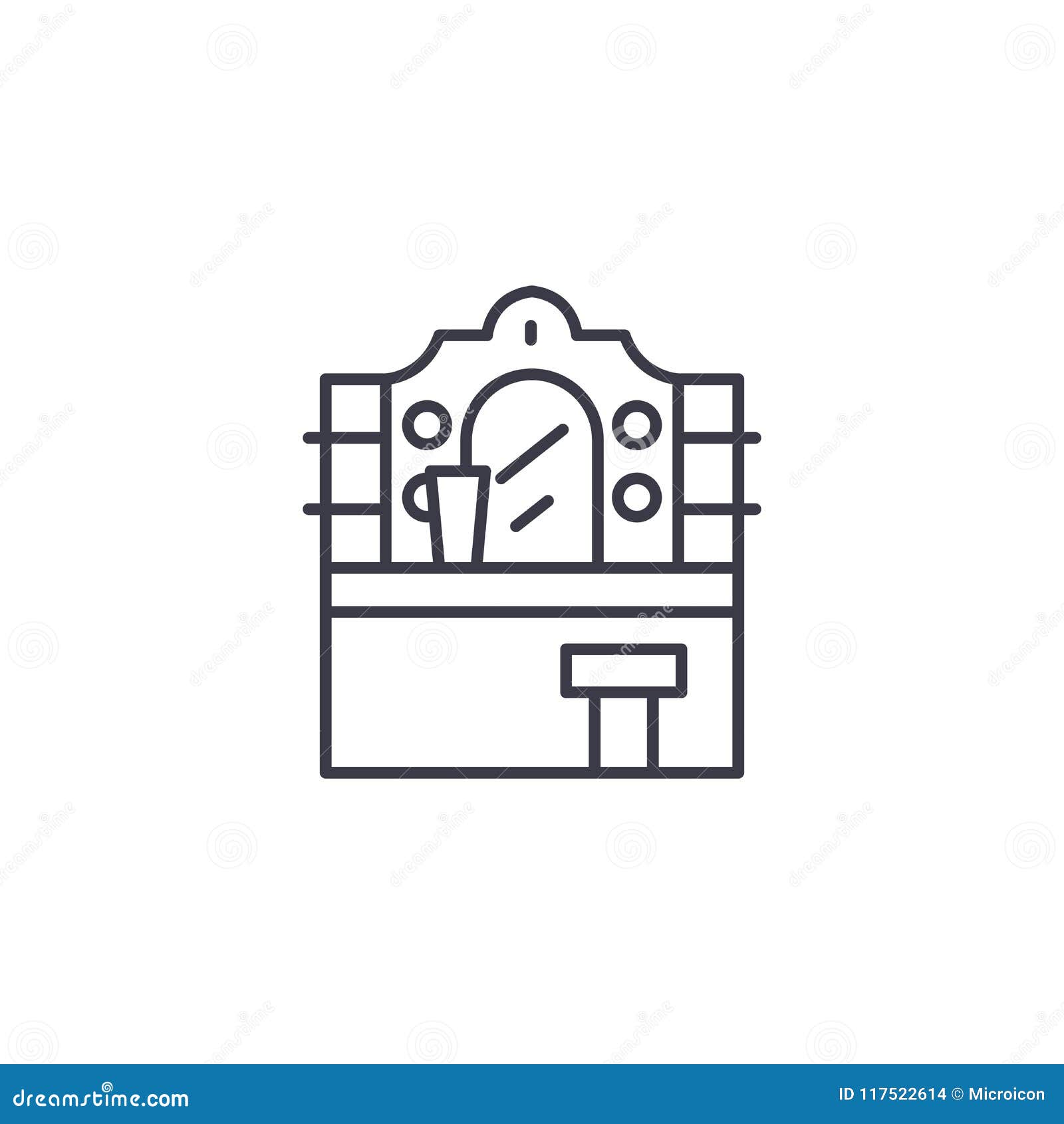 Vanity Table Linear Icon Concept. Vanity Table Line Vector Sign, Symbol ...