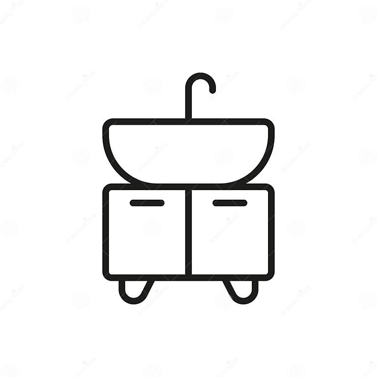 Vanity Unit Bathroom Icon Vector Basic Design Simple and Modern Stock ...