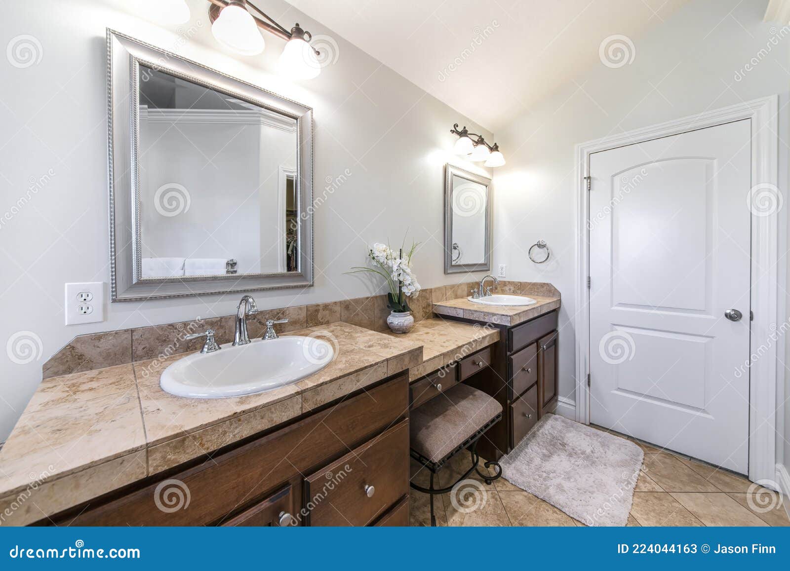 Vanity Unit Inside a Bathroom with Traditional Design Stock Image ...