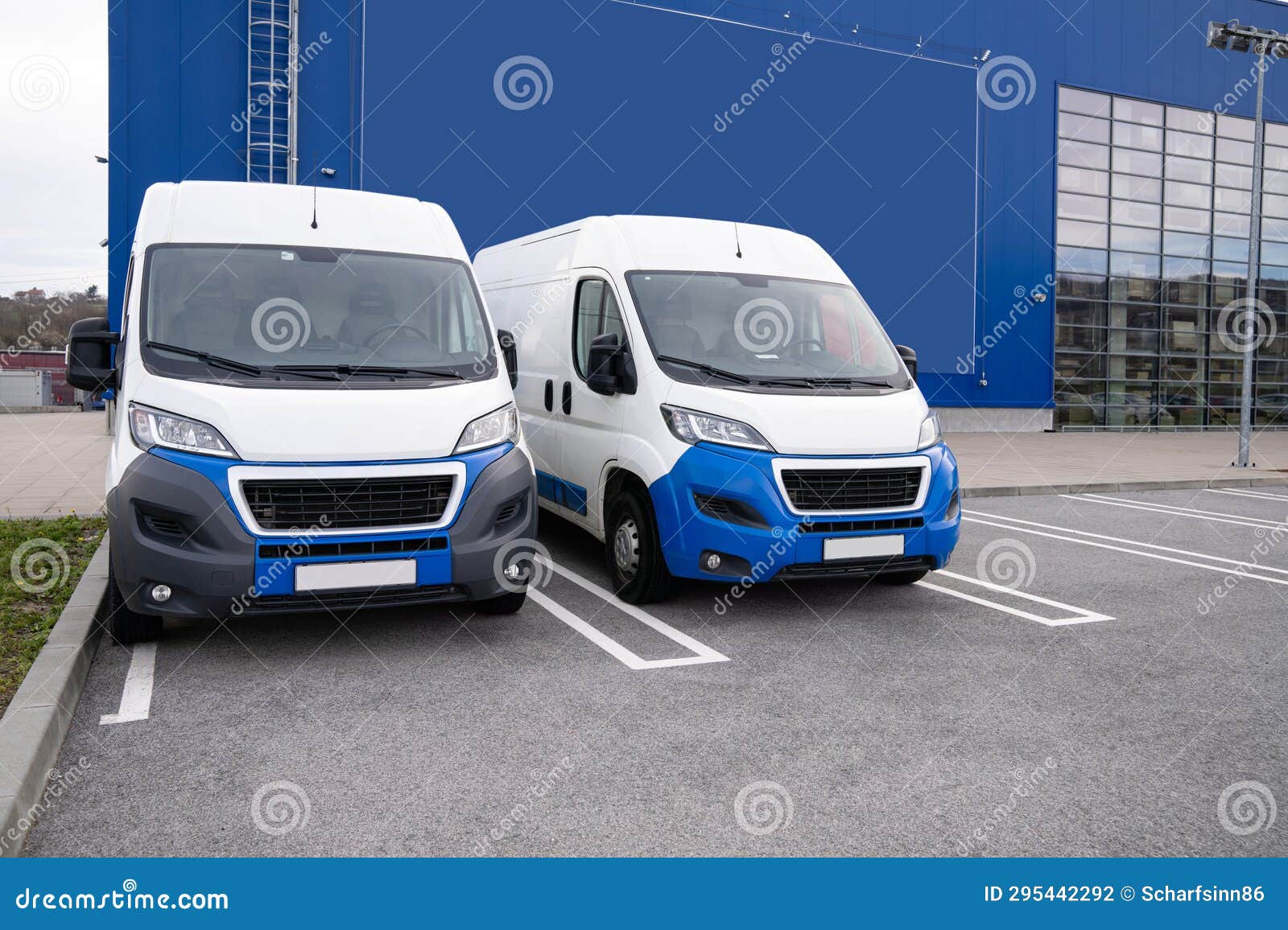 Vans are Parked in Row. Commercial Fleet. Stock Photo - Image of wagon ...