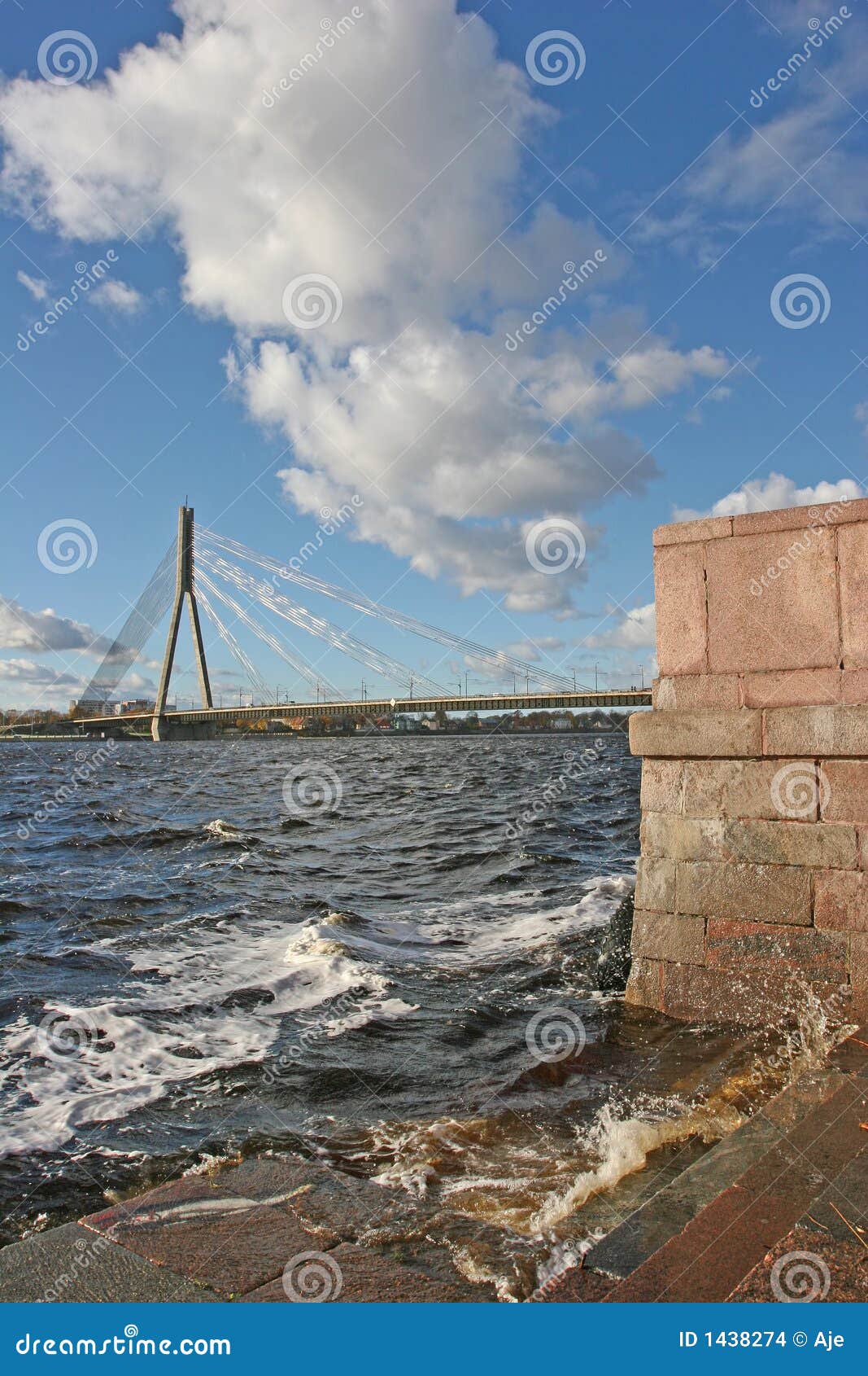 Vansu Tilts - Cable Bridge (Riga, Latvia) Stock Photo - Image of cloudy ...
