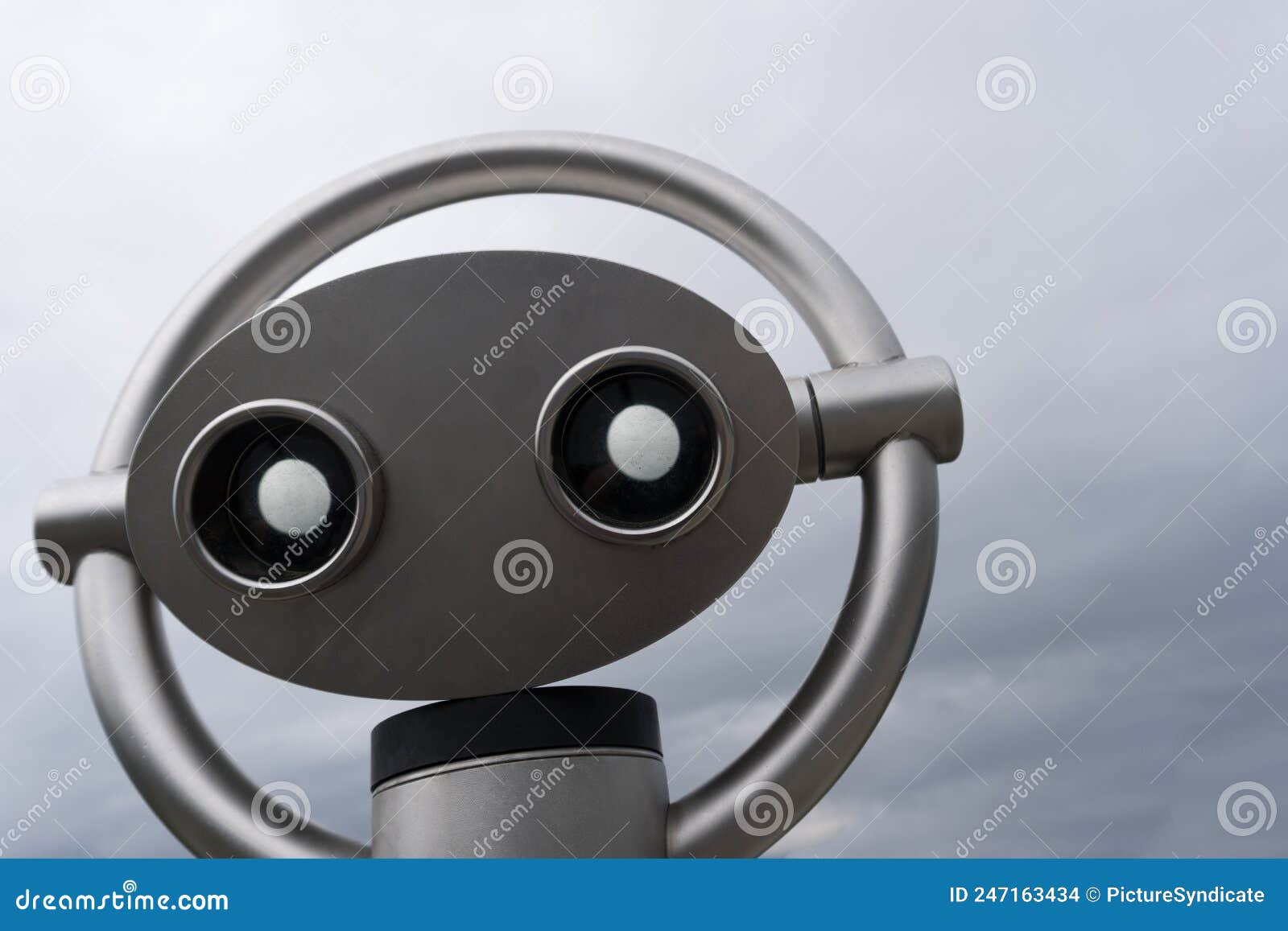 Vantage Point Fixed Telescope Front Cloudy Sky Stock Photo - Image of ...