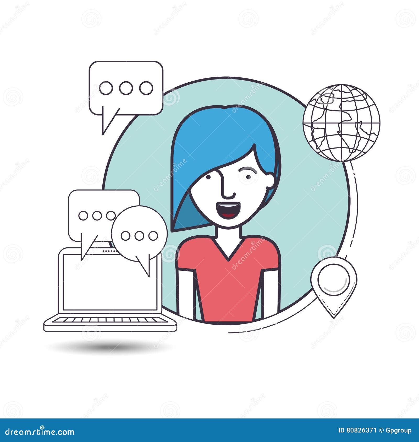 Vantagens Da Imagem Do Internet E Da Tecnologia Digital Ilustração do ...