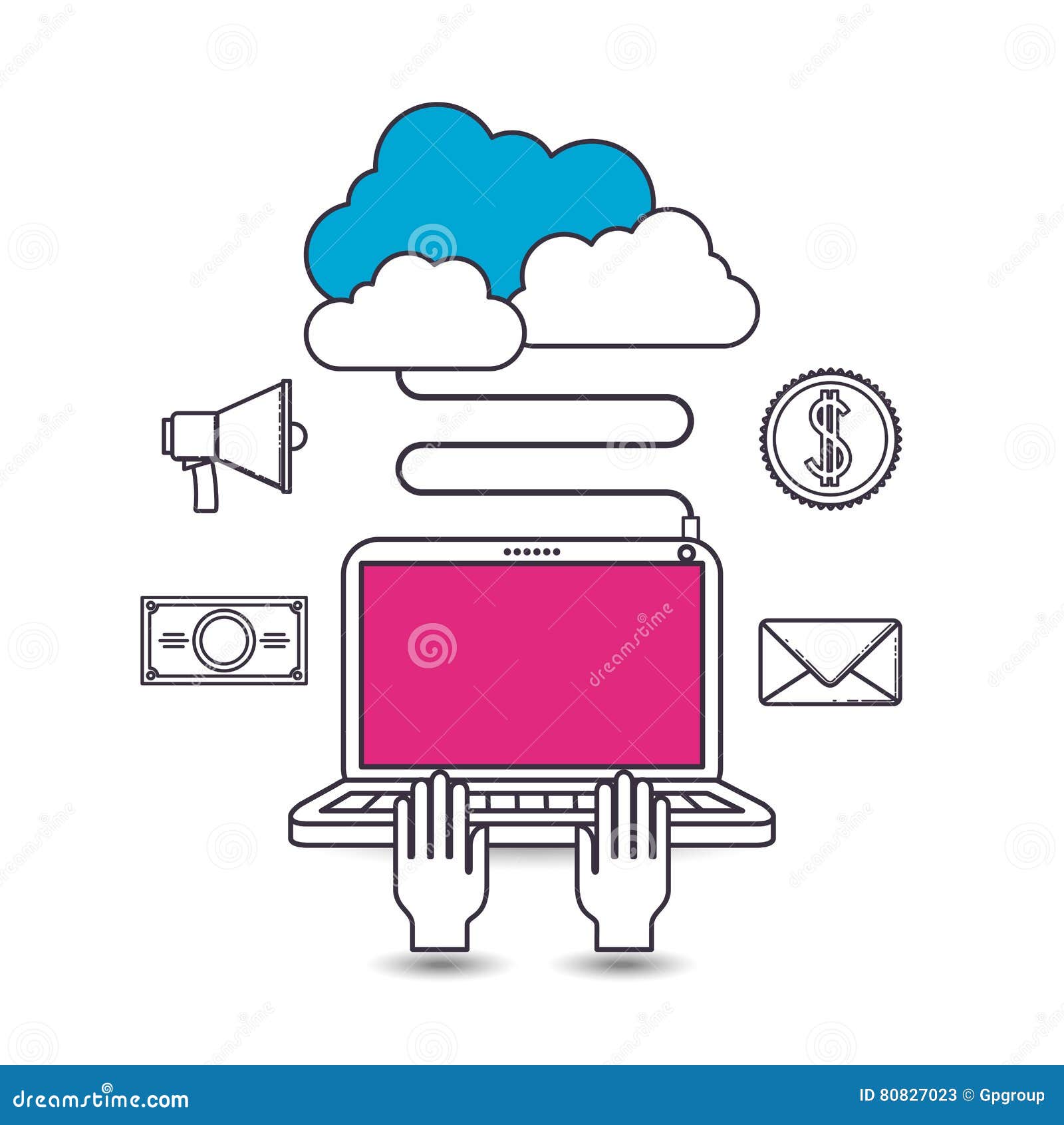 Vantagens Da Imagem Do Internet E Da Tecnologia Digital Ilustração do ...