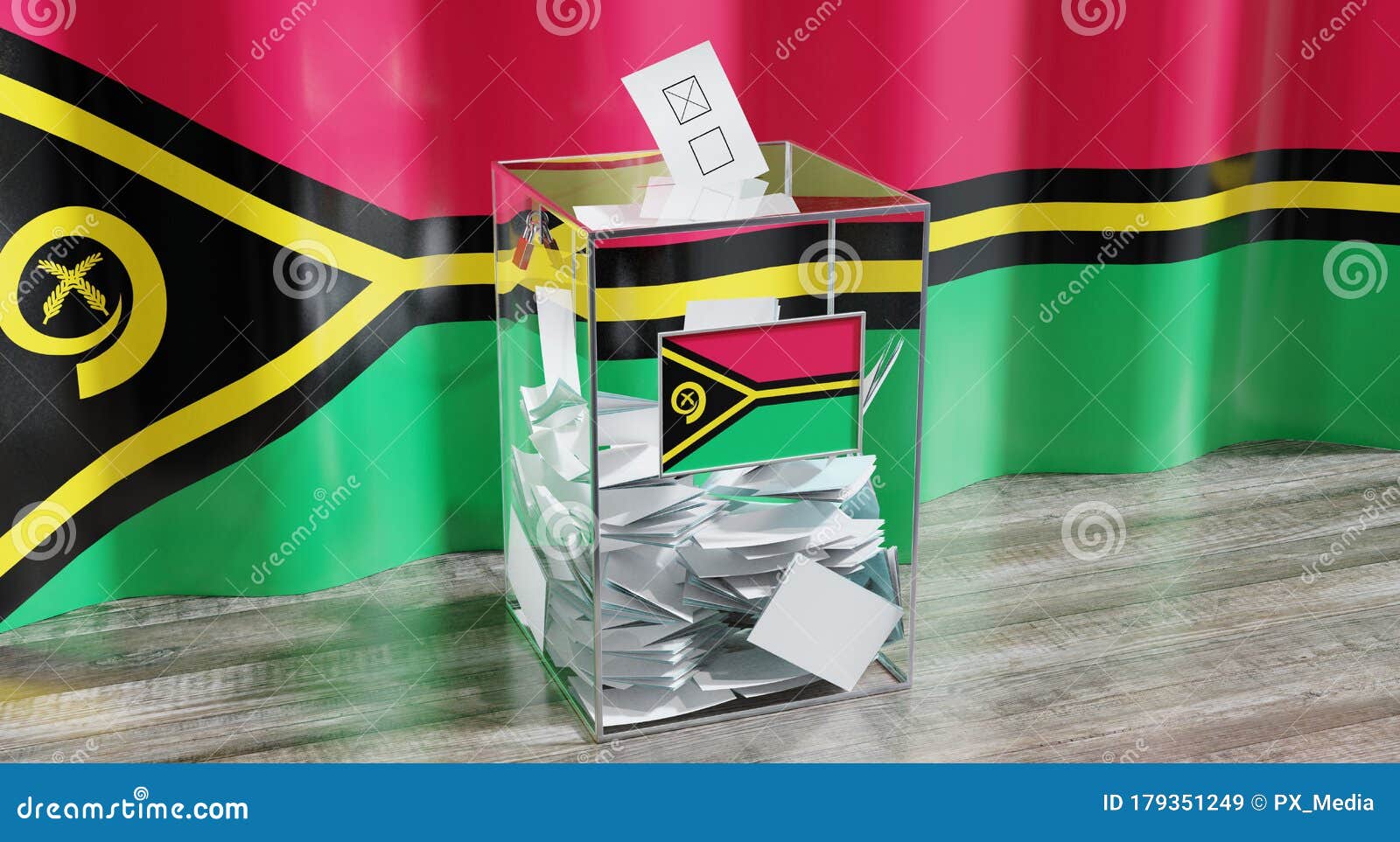 Vanuatu - Ballot Box - Voting, Election Concept Stock Illustration ...