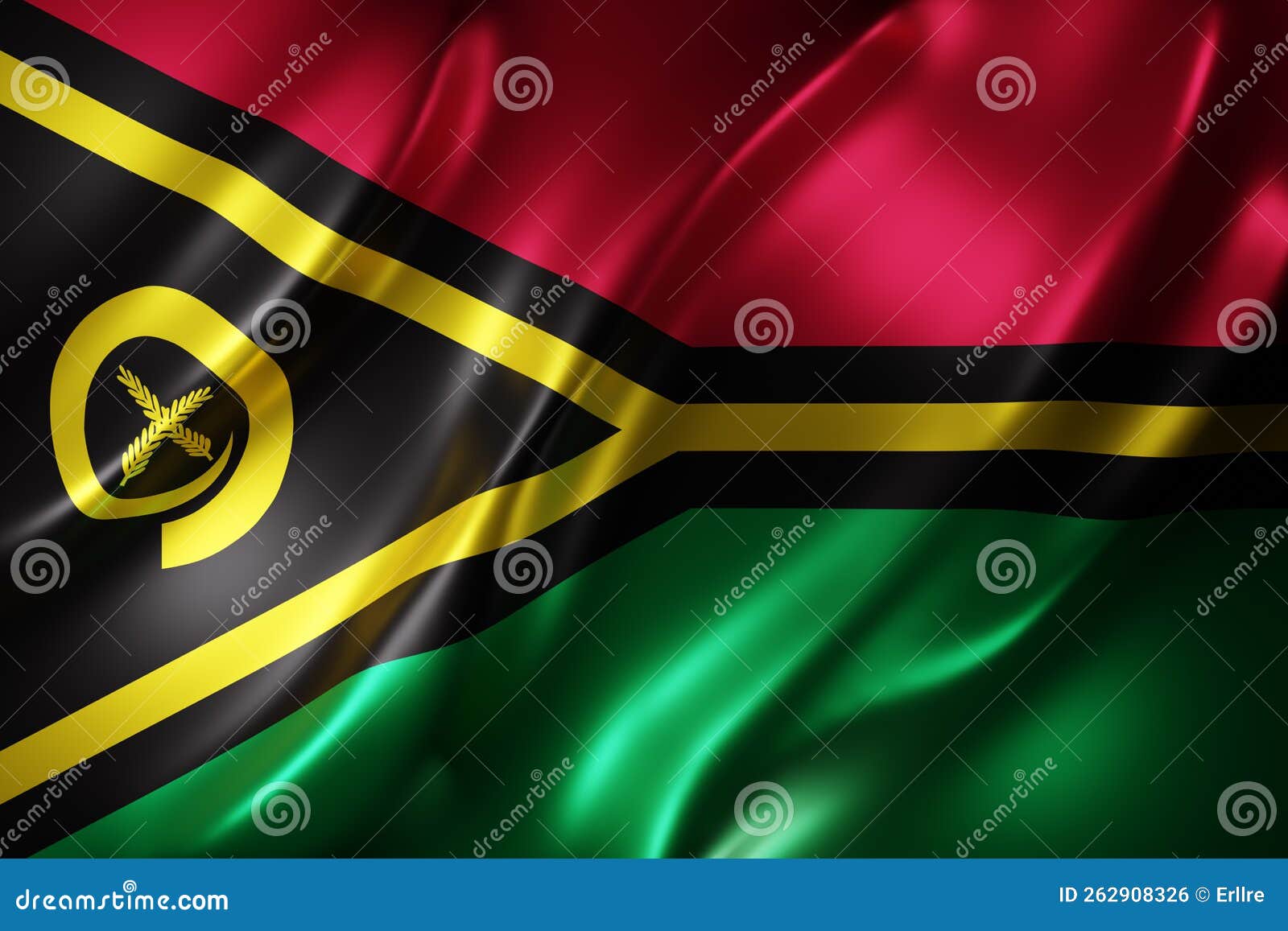 Vanuatu 3d flag stock illustration. Illustration of emblem - 262908326