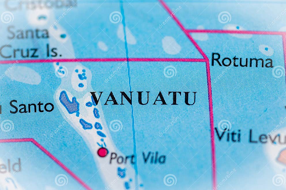 Vanuatu Highlighted on a World Map Stock Image - Image of region ...
