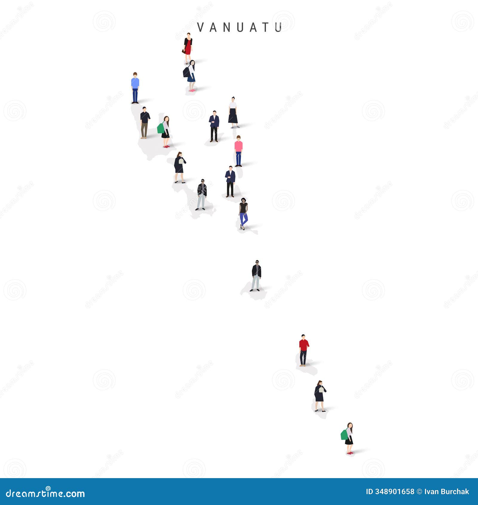 Vanuatu People Icon Map. Stylized Vector Silhouette Of Vanuatu ...