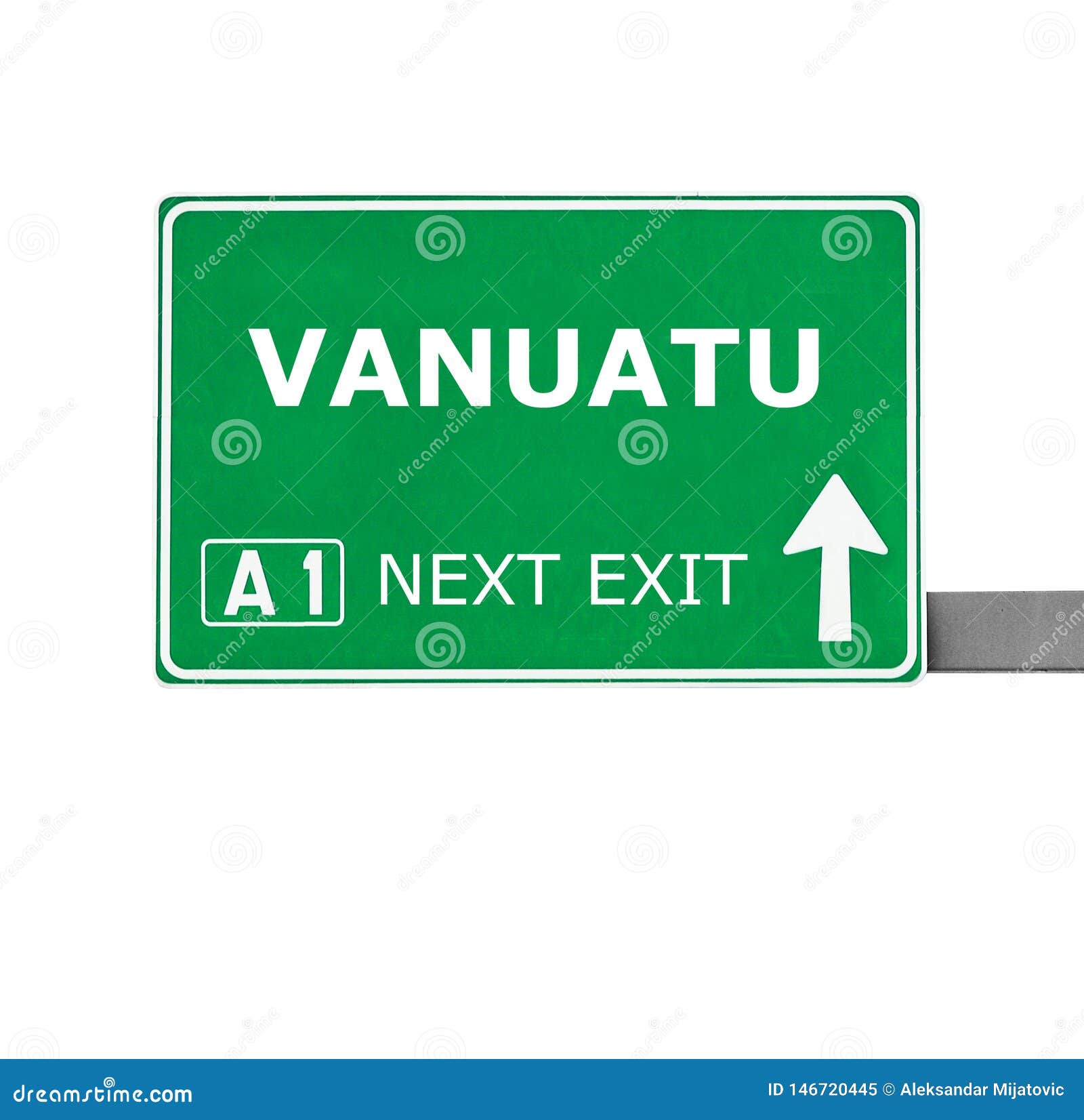 VANUATU Road Sign Isolated on White Stock Image - Image of greeting ...