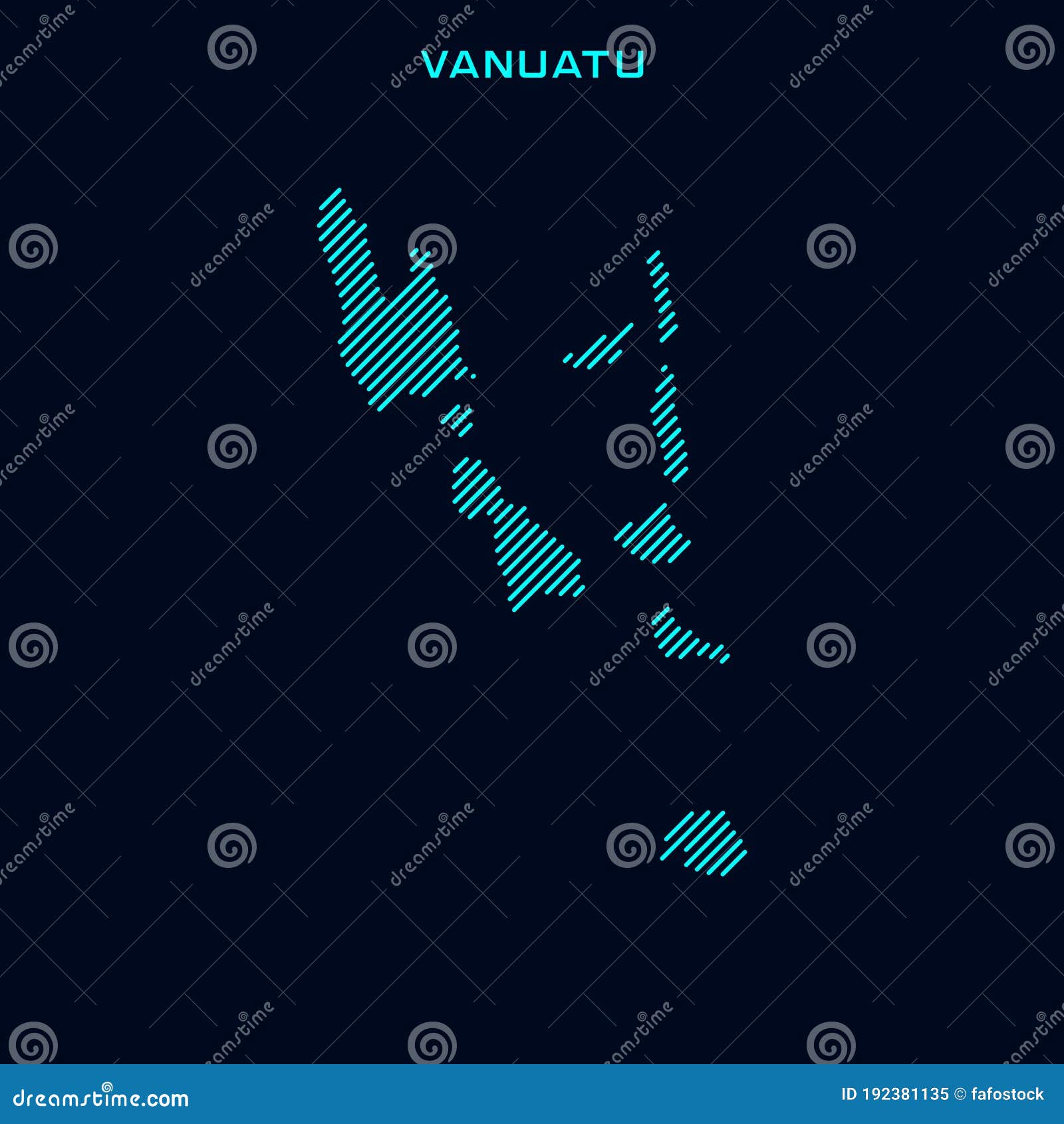Vanuatu Editable Outline Map. Vector Illustration | CartoonDealer.com ...