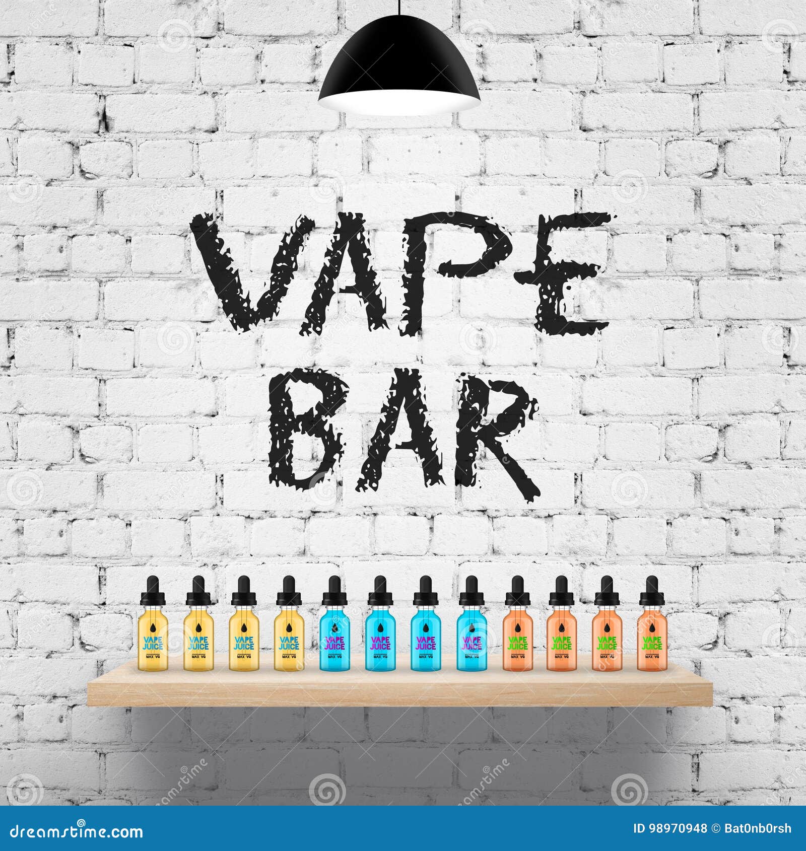 Vape bar shelf stock illustration. Illustration of vape - 98970948