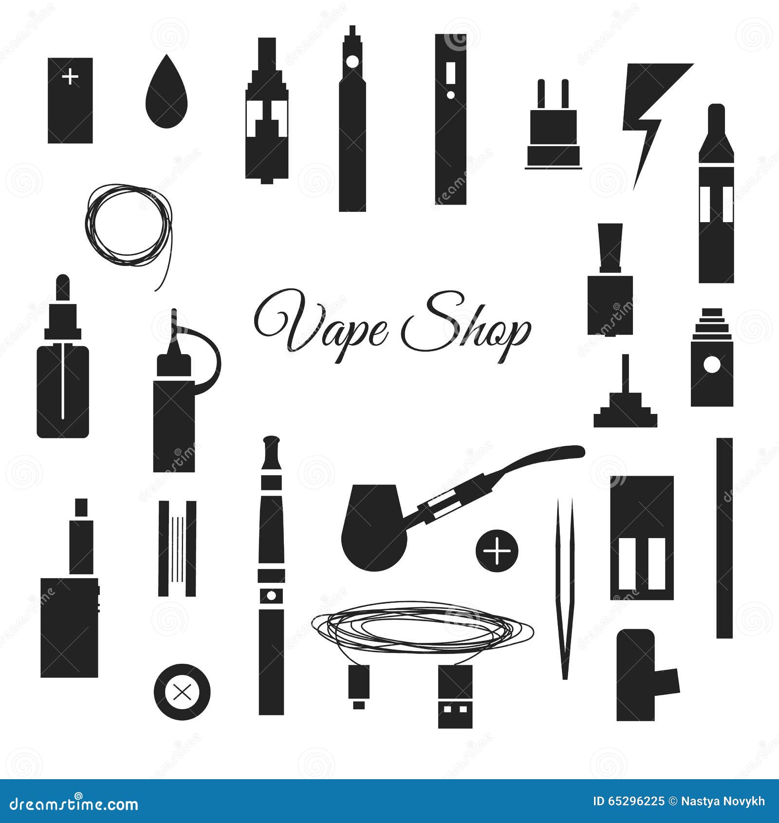 Vape de los iconos stock de ilustración. Ilustración de insignia - 65296225