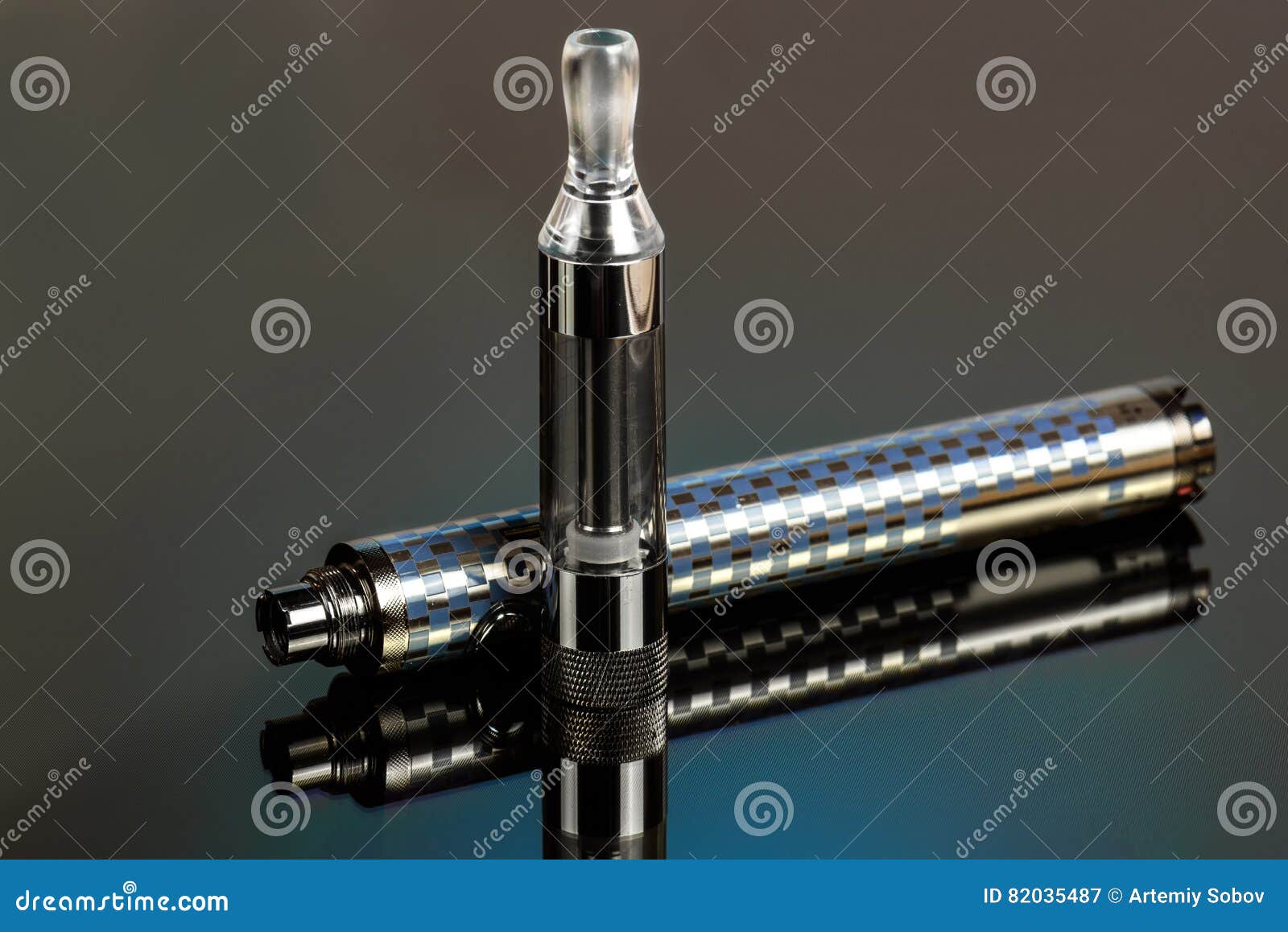 Vape, Electronic Cigarette Exploded Next To a Conventional Cigarette ...