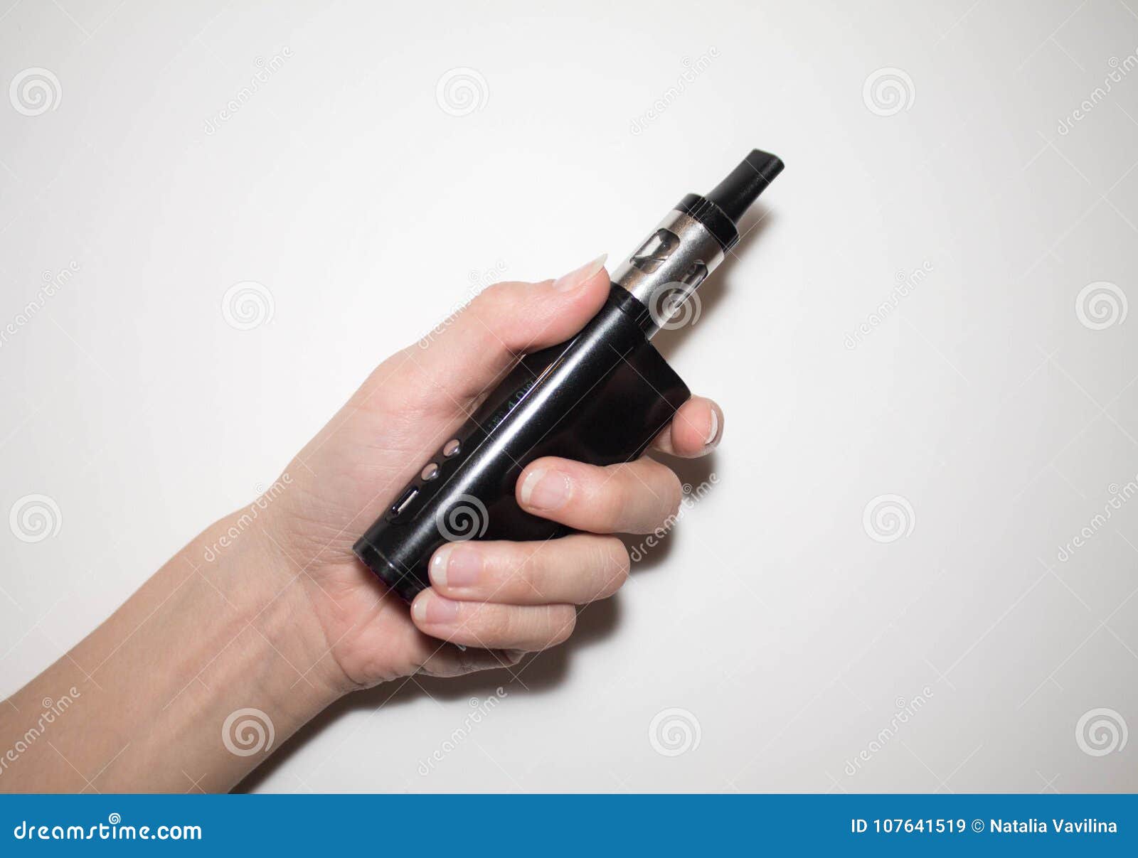 Vape, Electronic Cigarette in Hand on White Background Stock Image ...