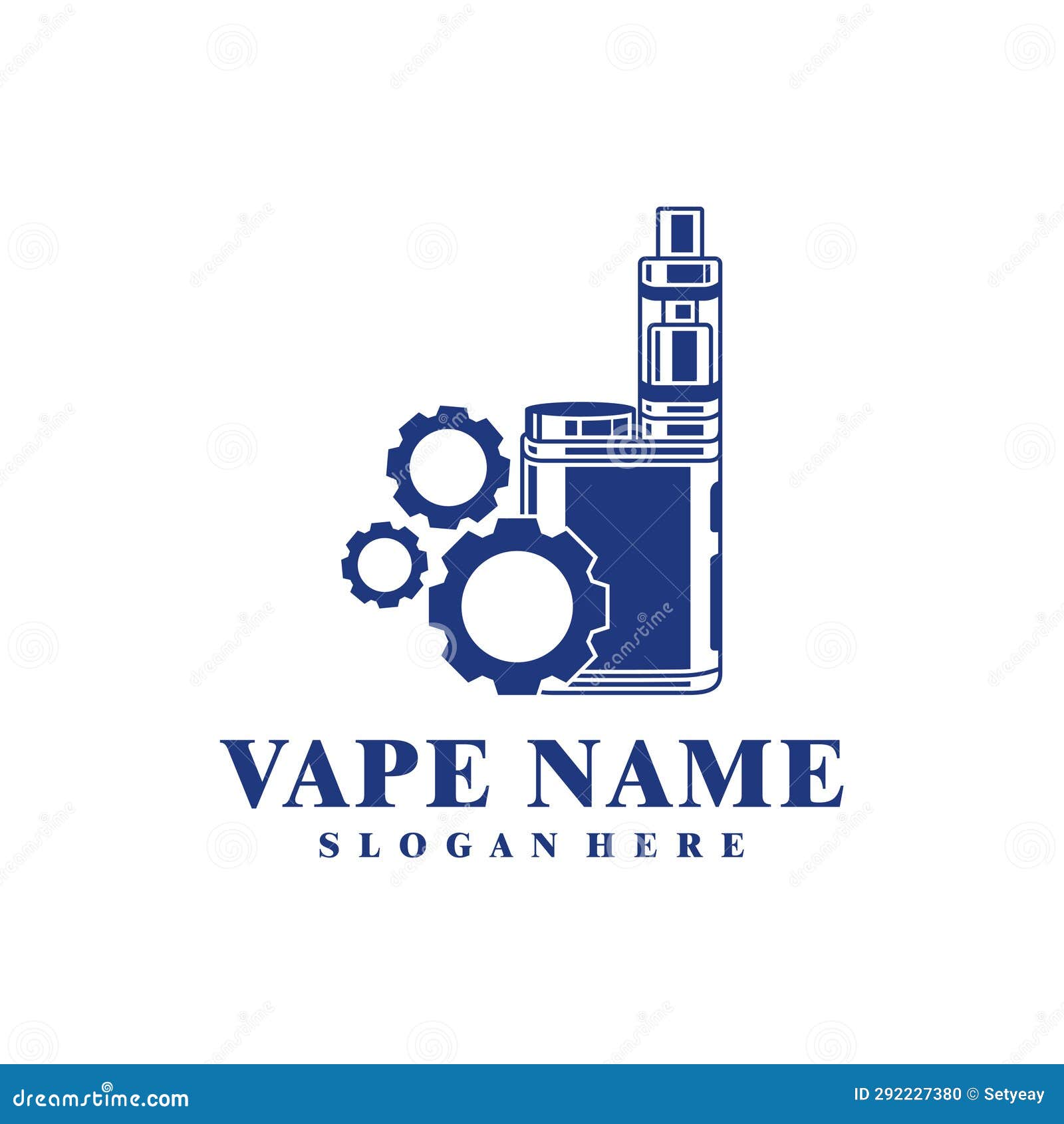 Vape with Gear Logo Design Concept Vector. Vaping Illustration Design ...