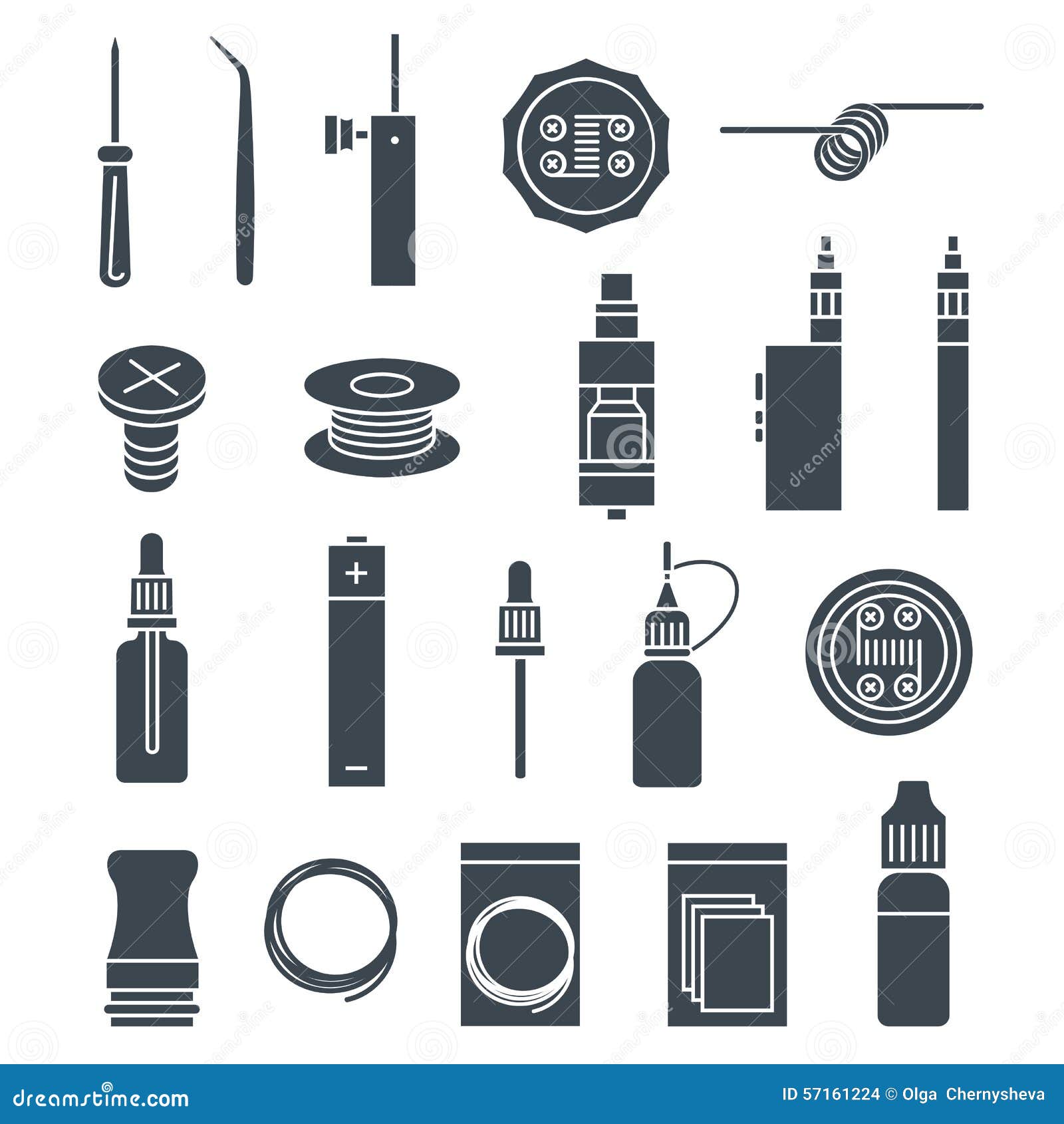 Vape Icons Set Stock Vector Illustration Of Device Refill 57161224