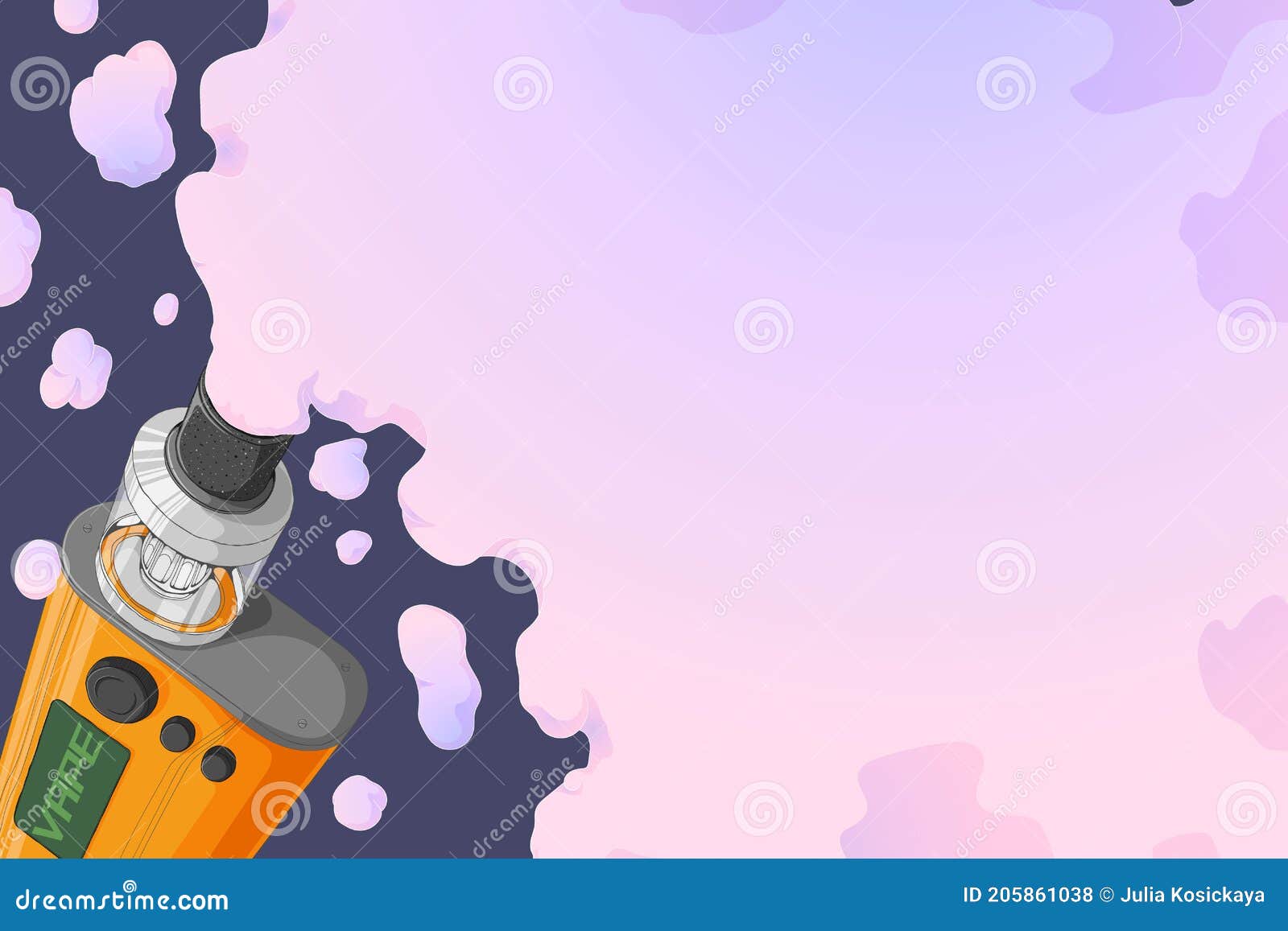 Vape Mod with Rebuildable Dripping Tank Atomizer and Cloud of Vapor ...