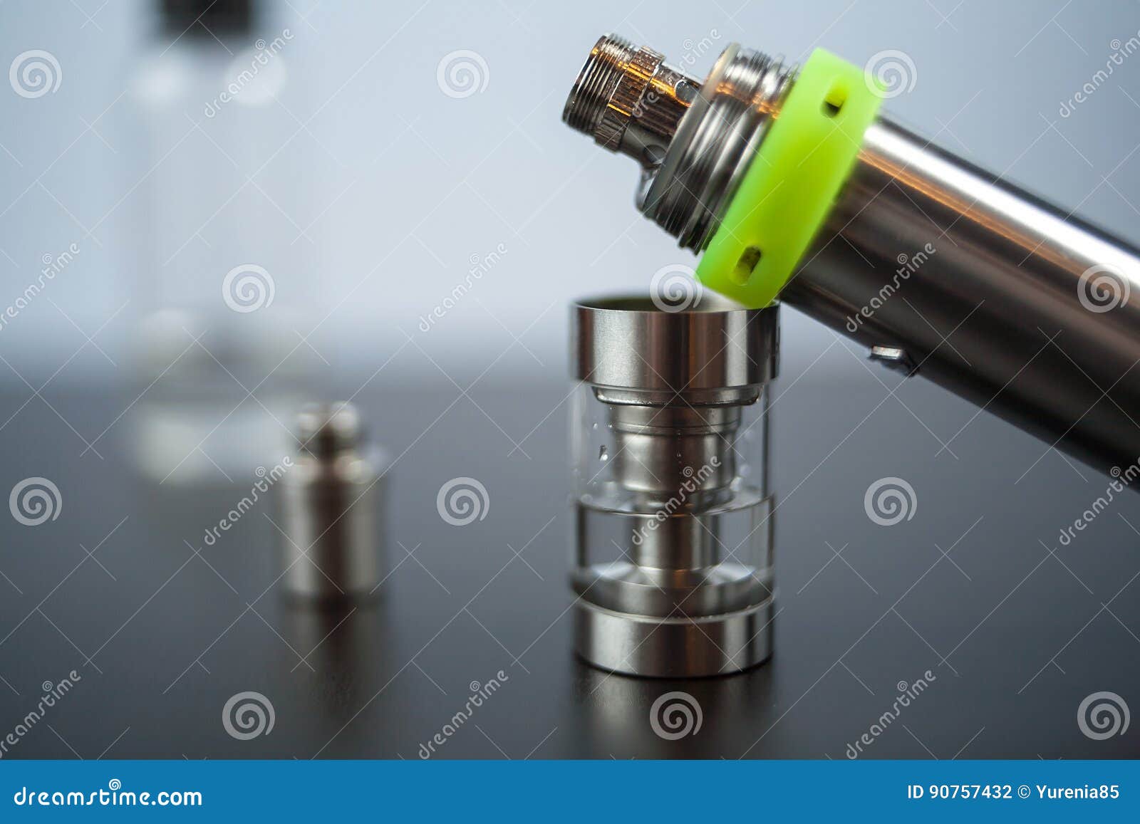 Vape. Parts of E-cigarette. Electronic Cigarette Close Up. Stock Photo ...