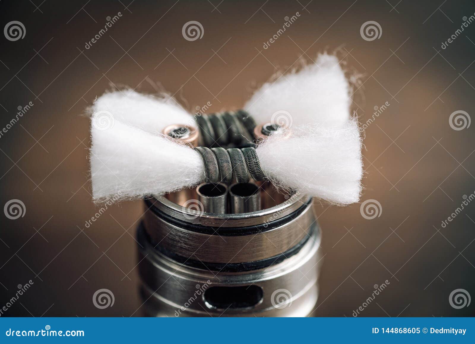 Vape RDA for Vaping with Coils and Cotton Stock Image - Image of macro ...