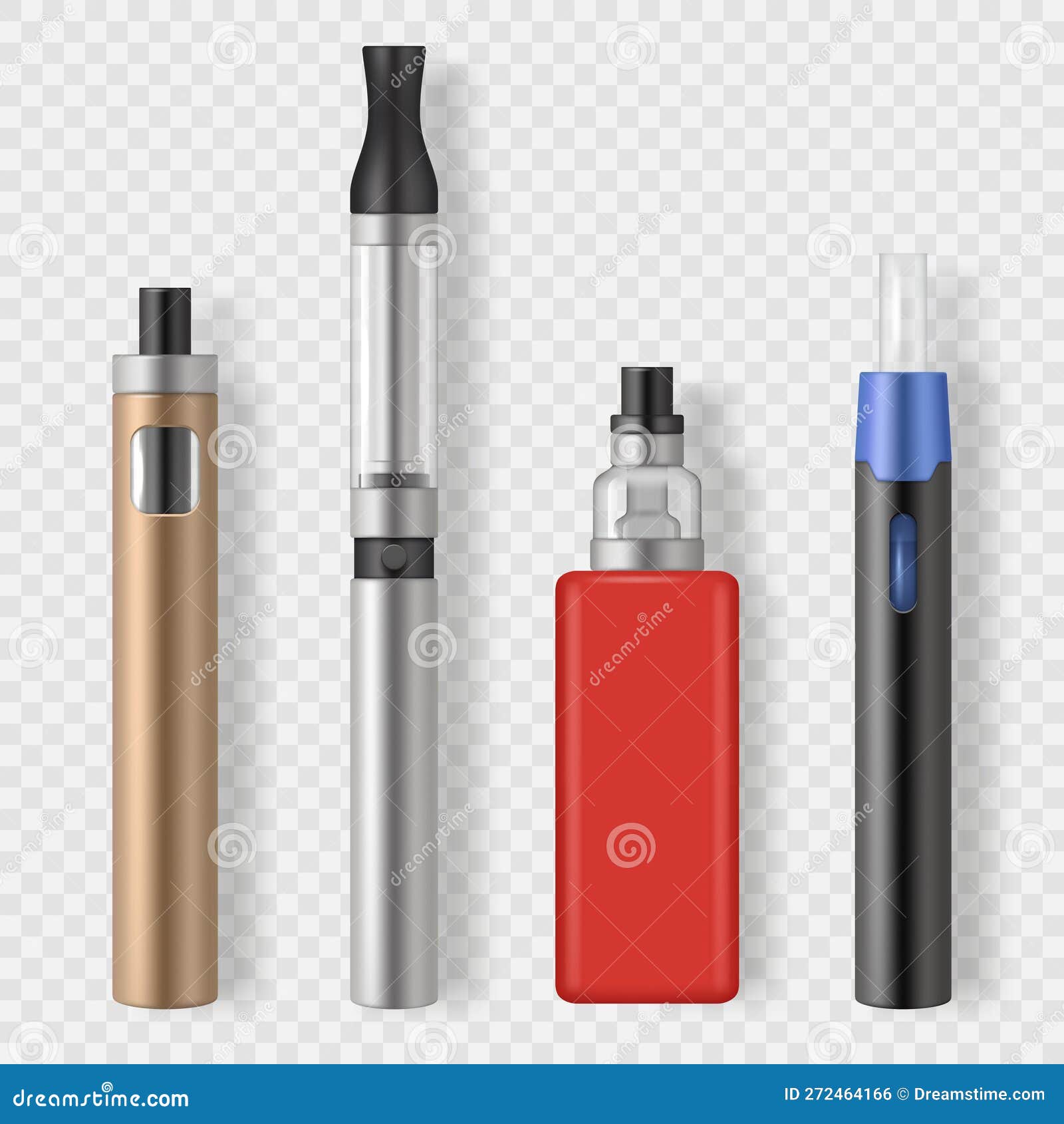 Vape Set. Tools for Smoking Clouds of Steam Circles Puffs Decent Vector ...
