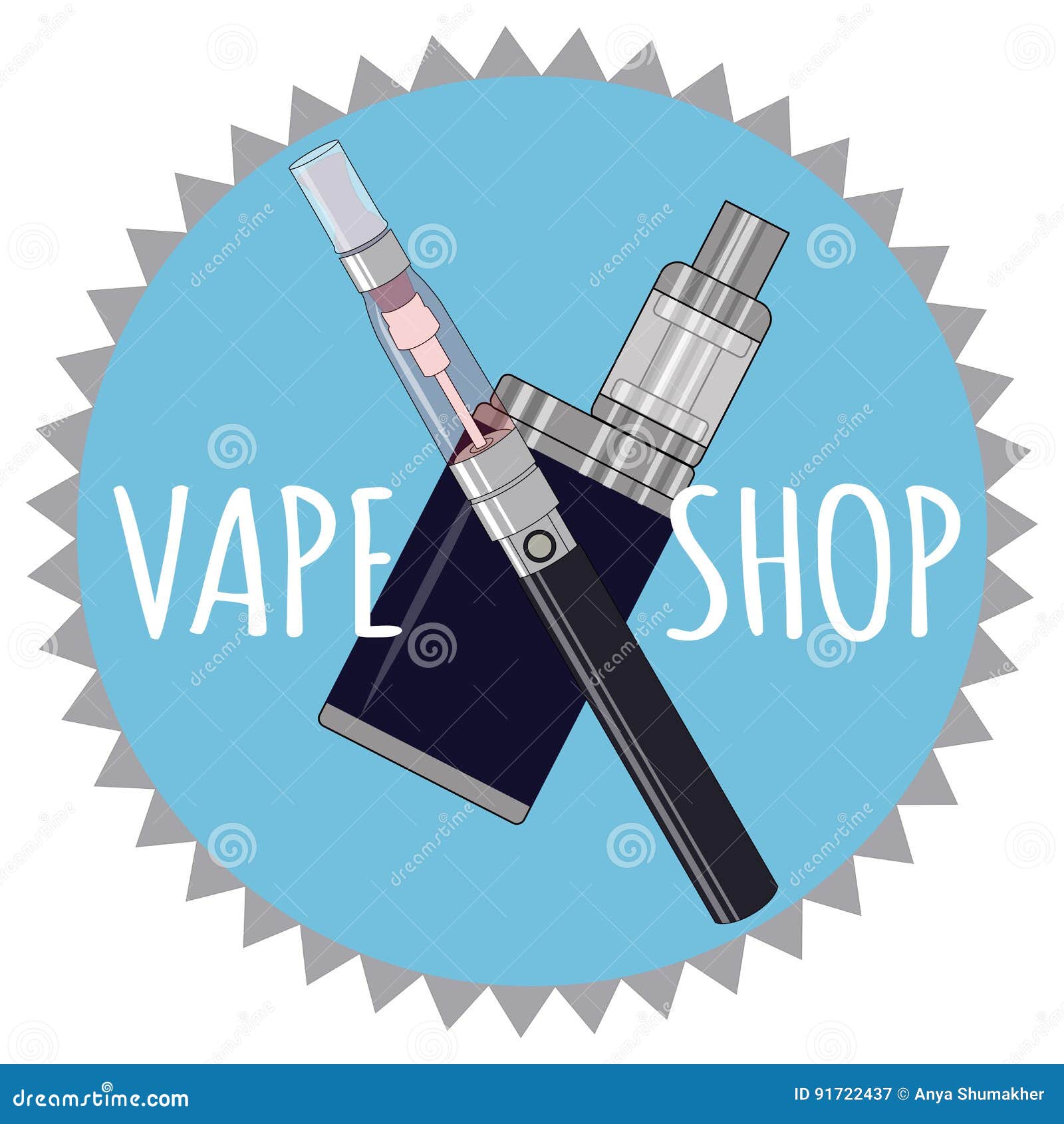 Vape Shop Icon and Letters stock illustration. Illustration of nicotine ...