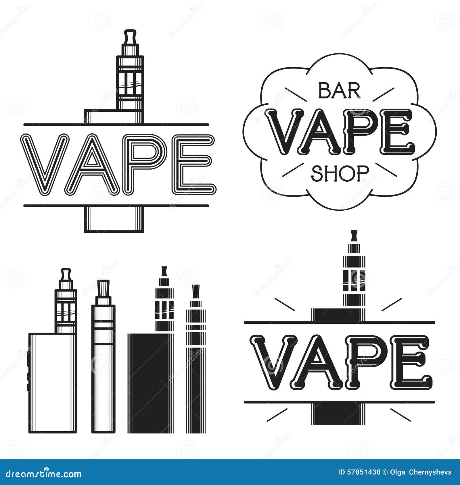 Vape Shop Logo Vector Illustration | CartoonDealer.com #57851438