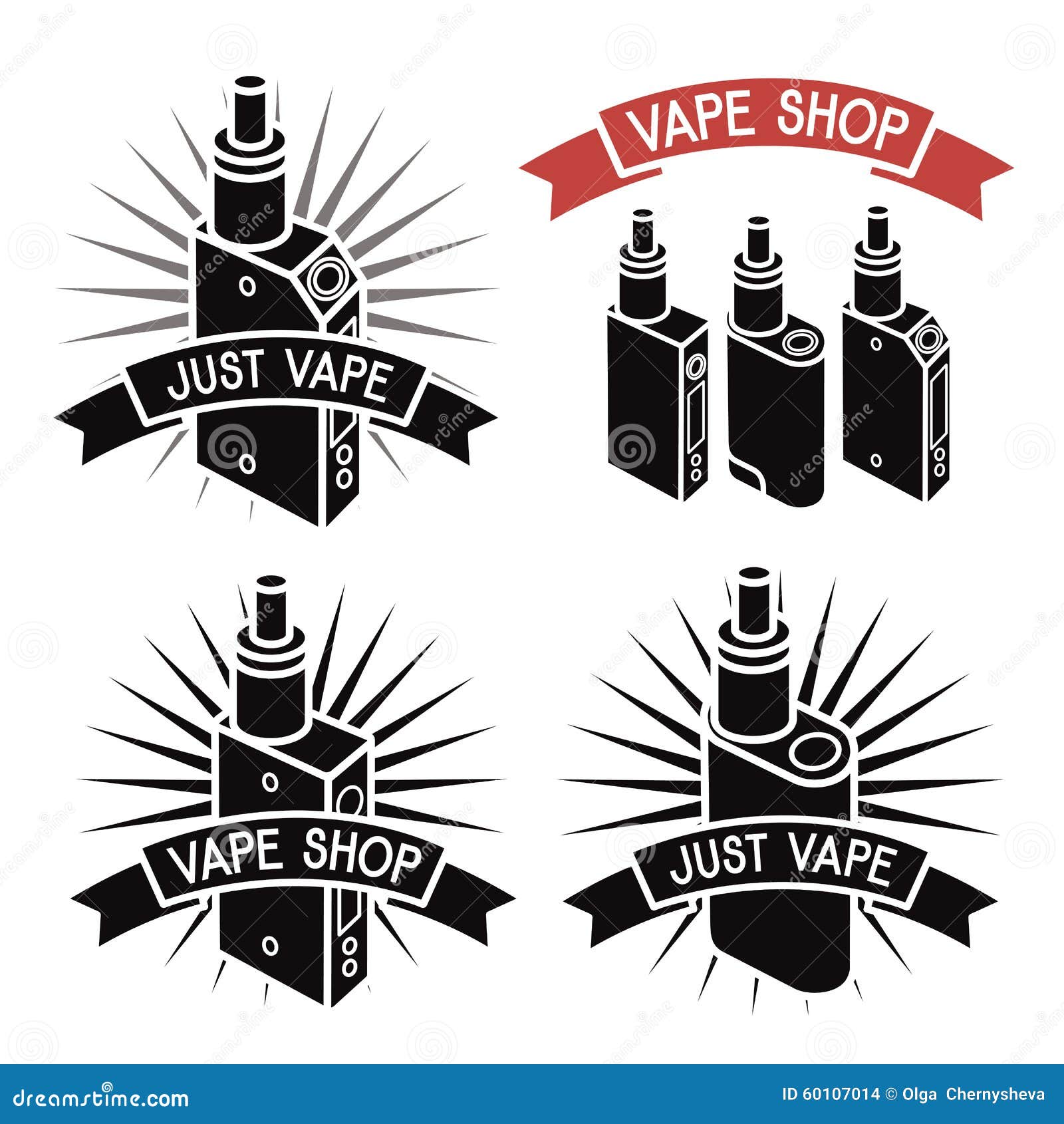 Vape Shop Logo. Icons E-cigarette Stock Vector - Illustration of ...