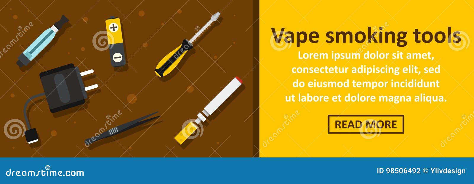 Vape Smoking Tools Banner Horizontal Concept Stock Vector ...