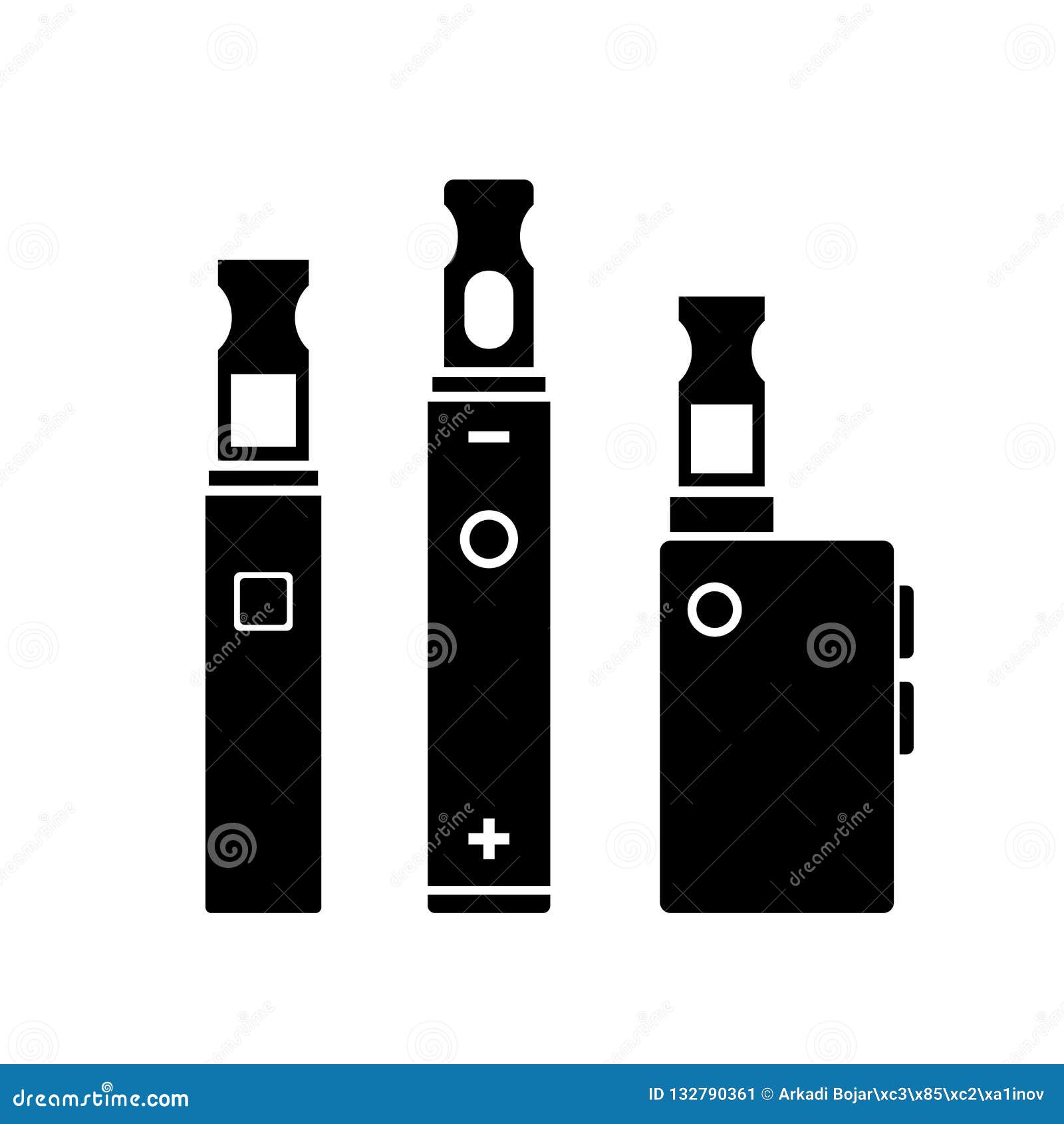 Icon Of Vape Device With Ghost Silhouette. Electronic Cigarette With E ...
