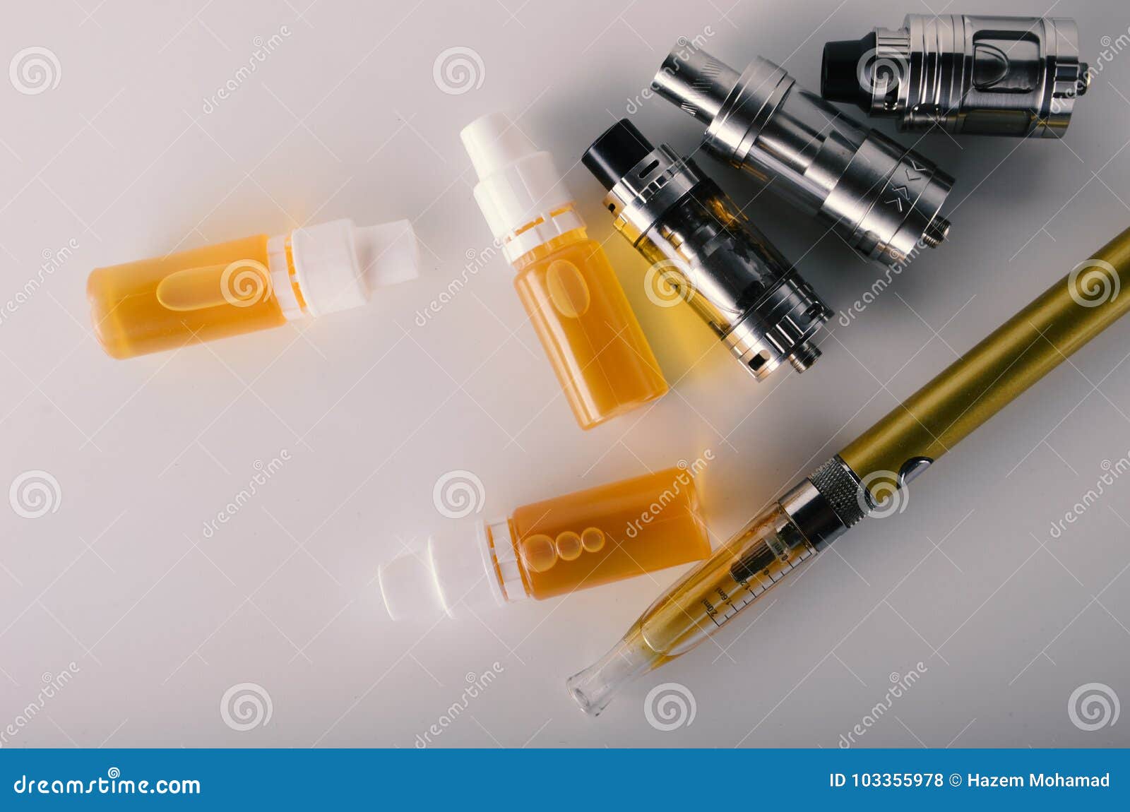 Vape Tanks and E Liquid for Electronic Cigarette or E C Stock Photo ...