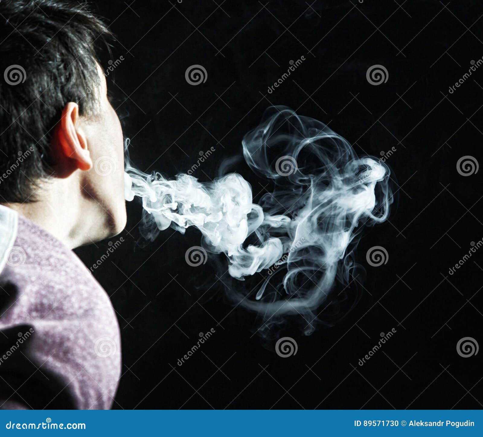 Vape Trick Waterfall In Performance Of Vaper On Dark Background Stock ...