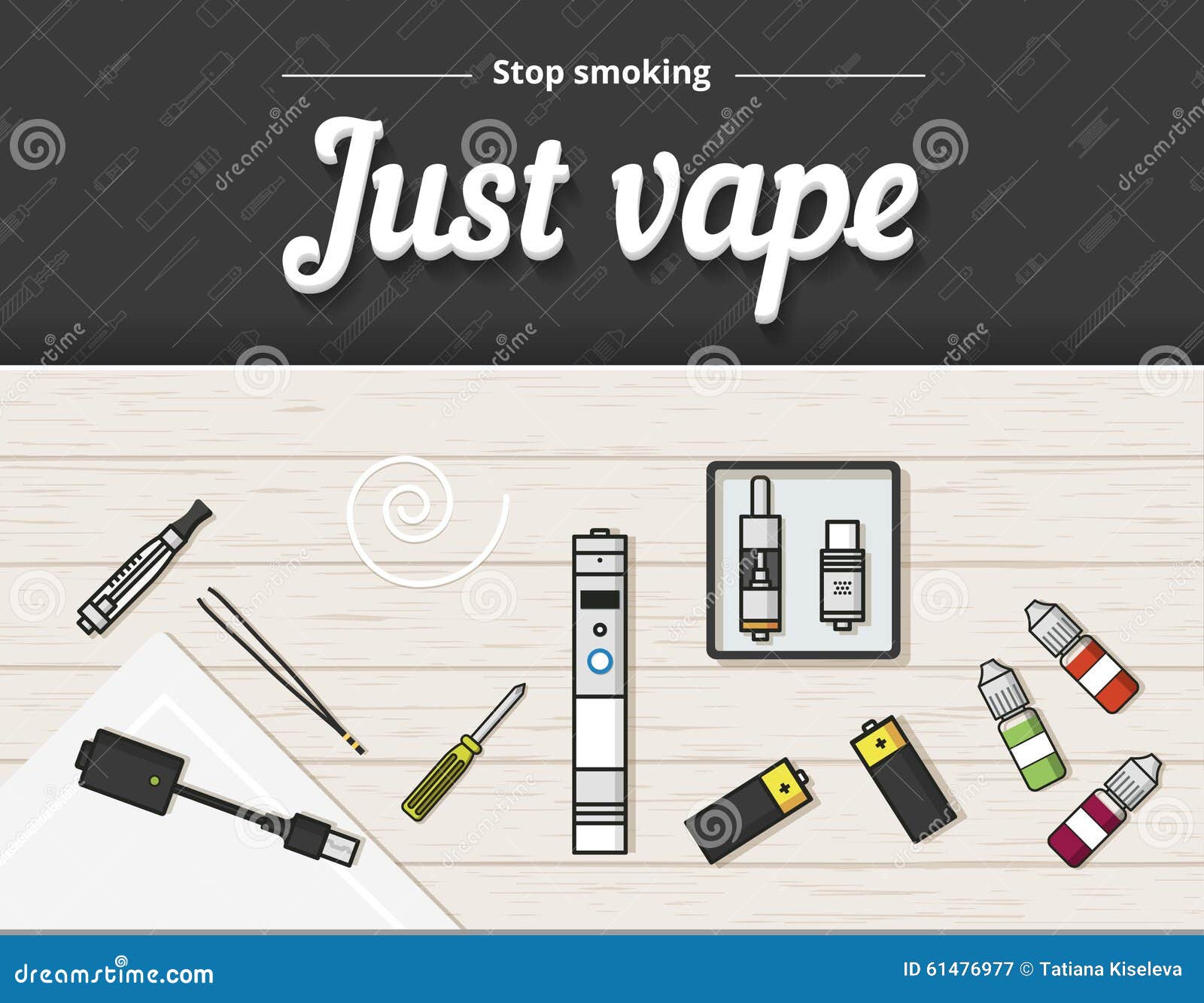 Vape Vector Illustration of Vaporizer and Accessories Stock Vector ...