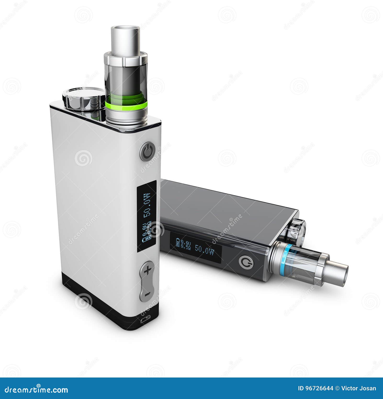 Set Of Electronic Vapes In A Variety Of Colors Standing Side By Side ...