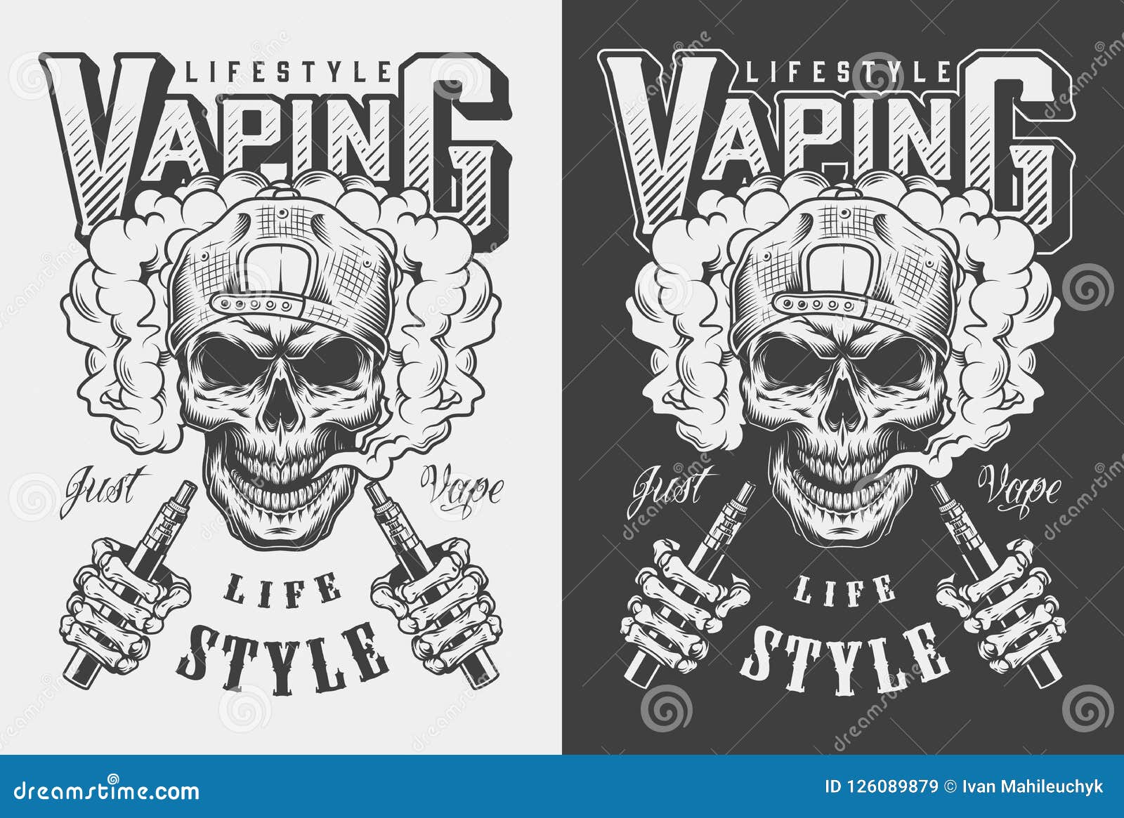 Vaping apparel design stock vector. Illustration of hipster - 126089879