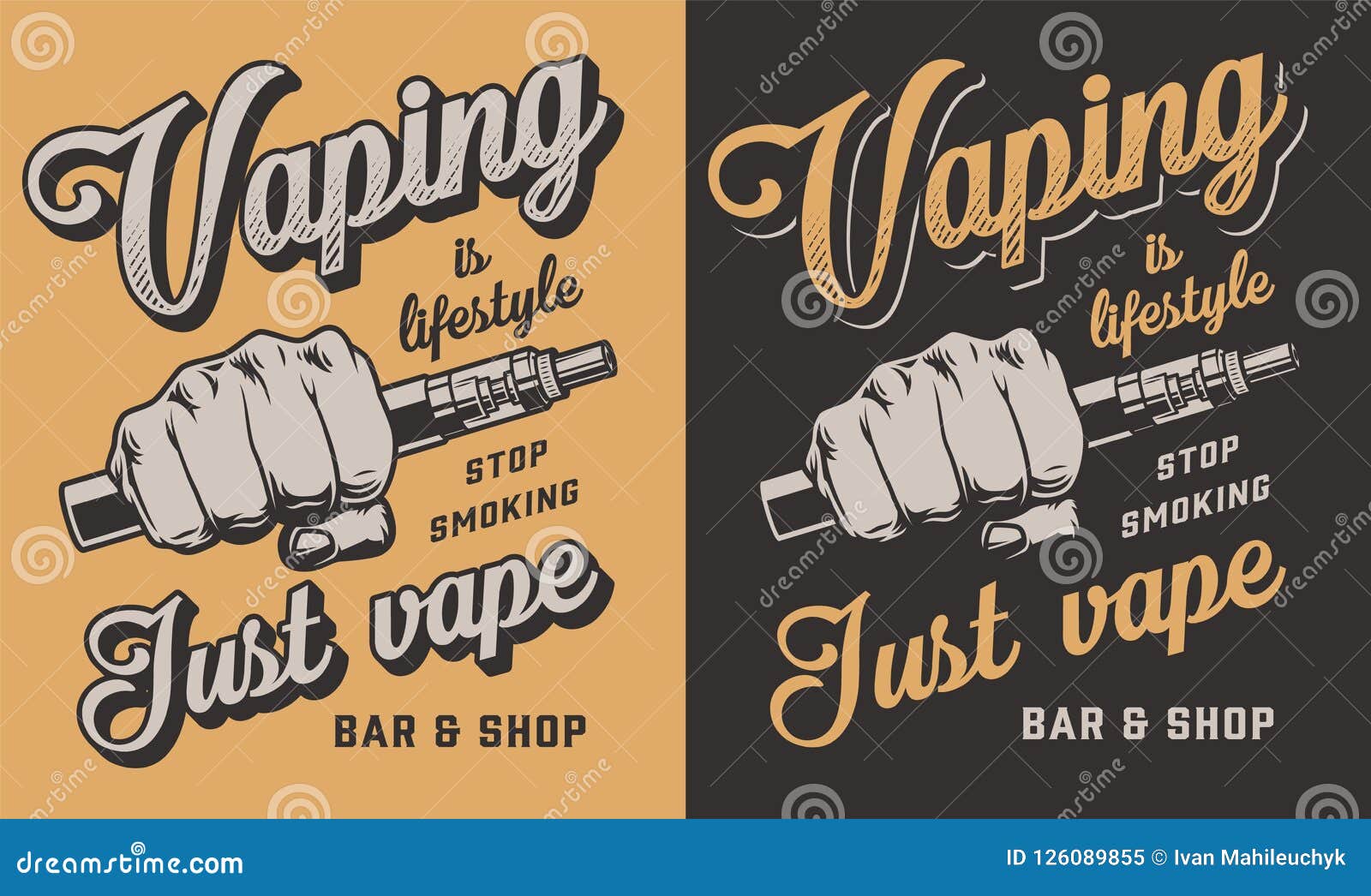 Vaping apparel design stock vector. Illustration of hookah - 126089855