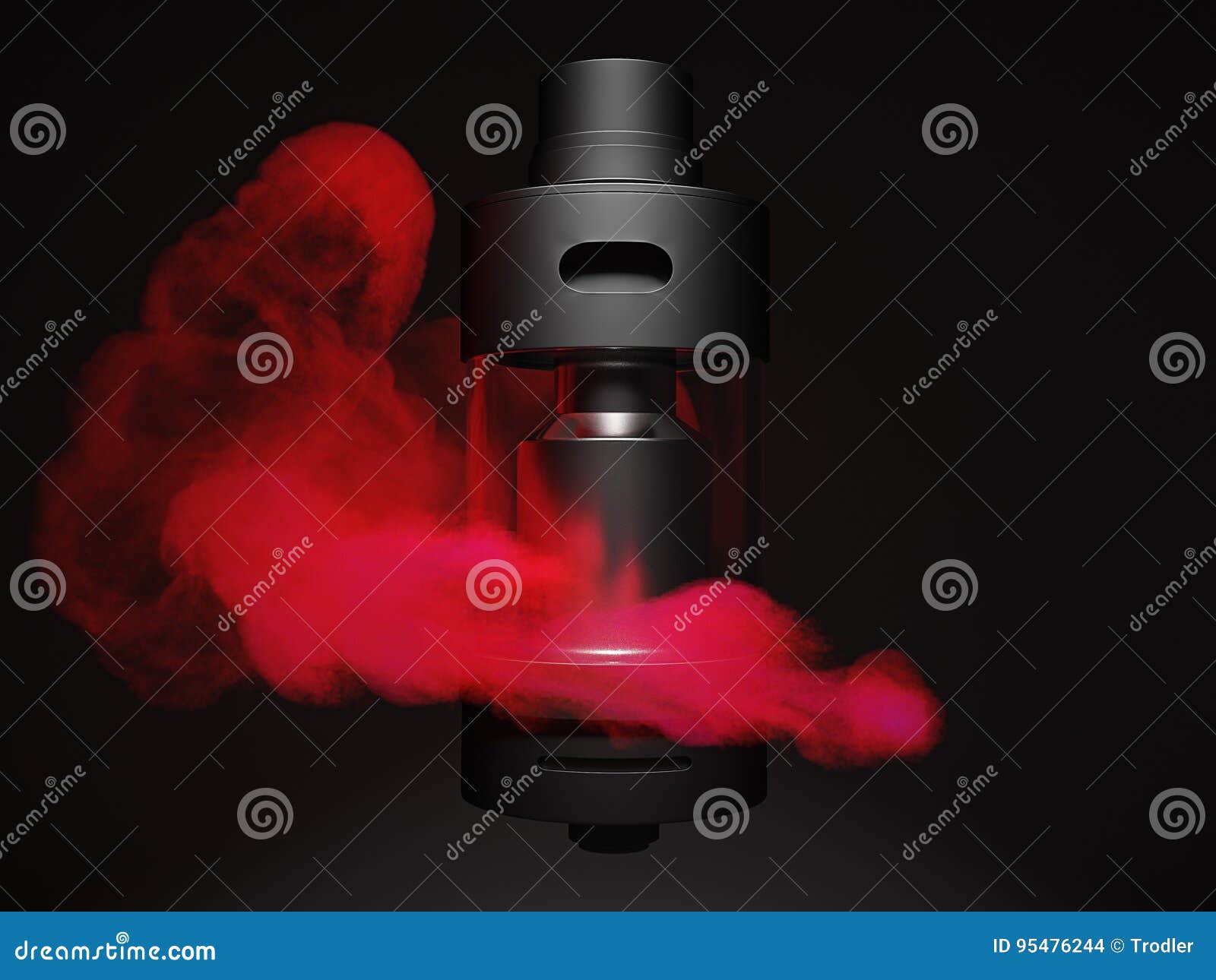Vaping Atomizer with Colored Redvape. 3d Render Stock Illustration ...