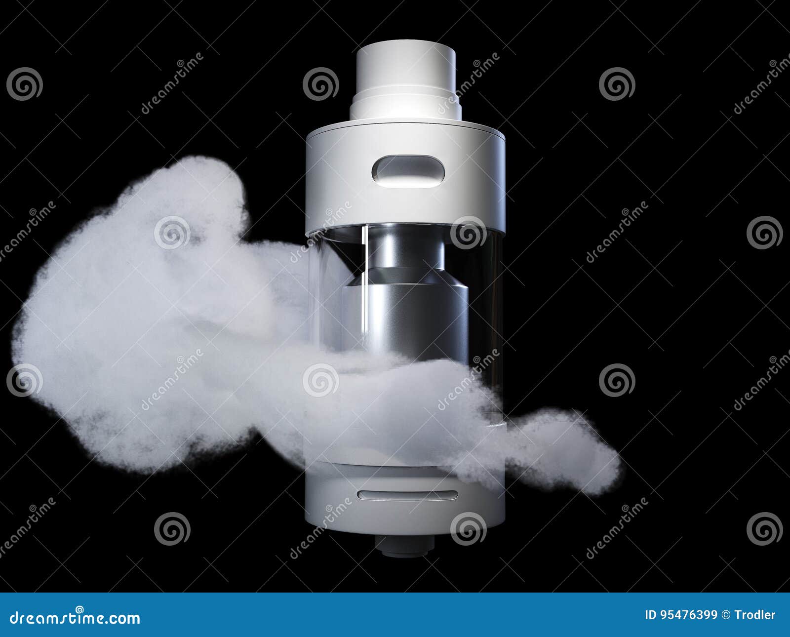 Vaping Atomizer Wrapped with White Vape Isolated. 3d Render Stock ...