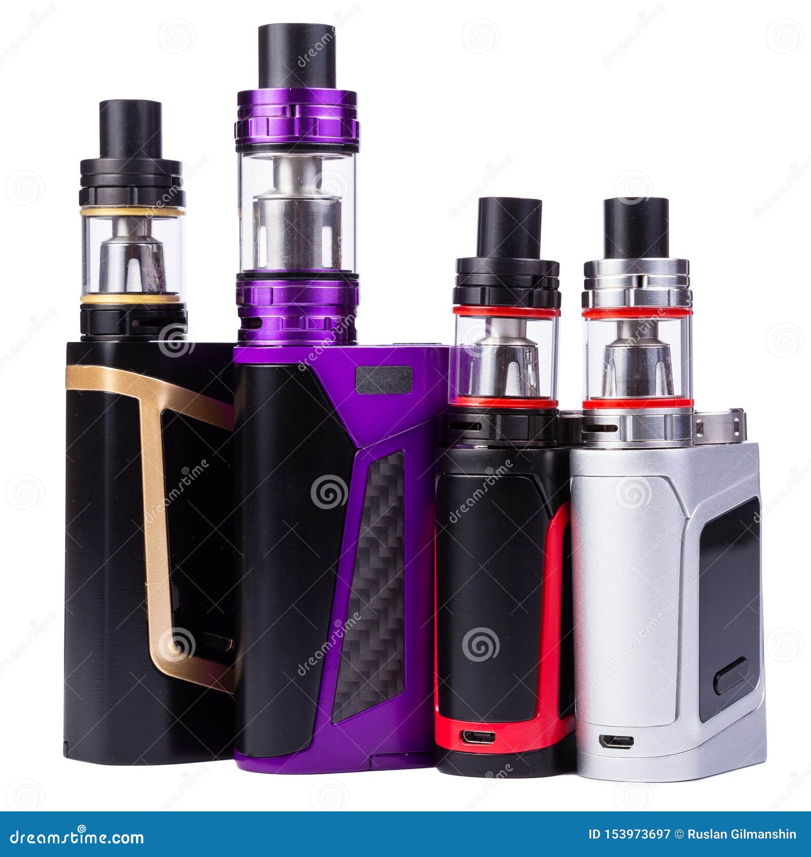 Vaping Device Electronic Cigarette Nicotine Free Vape Isolated On The White Background Vapor