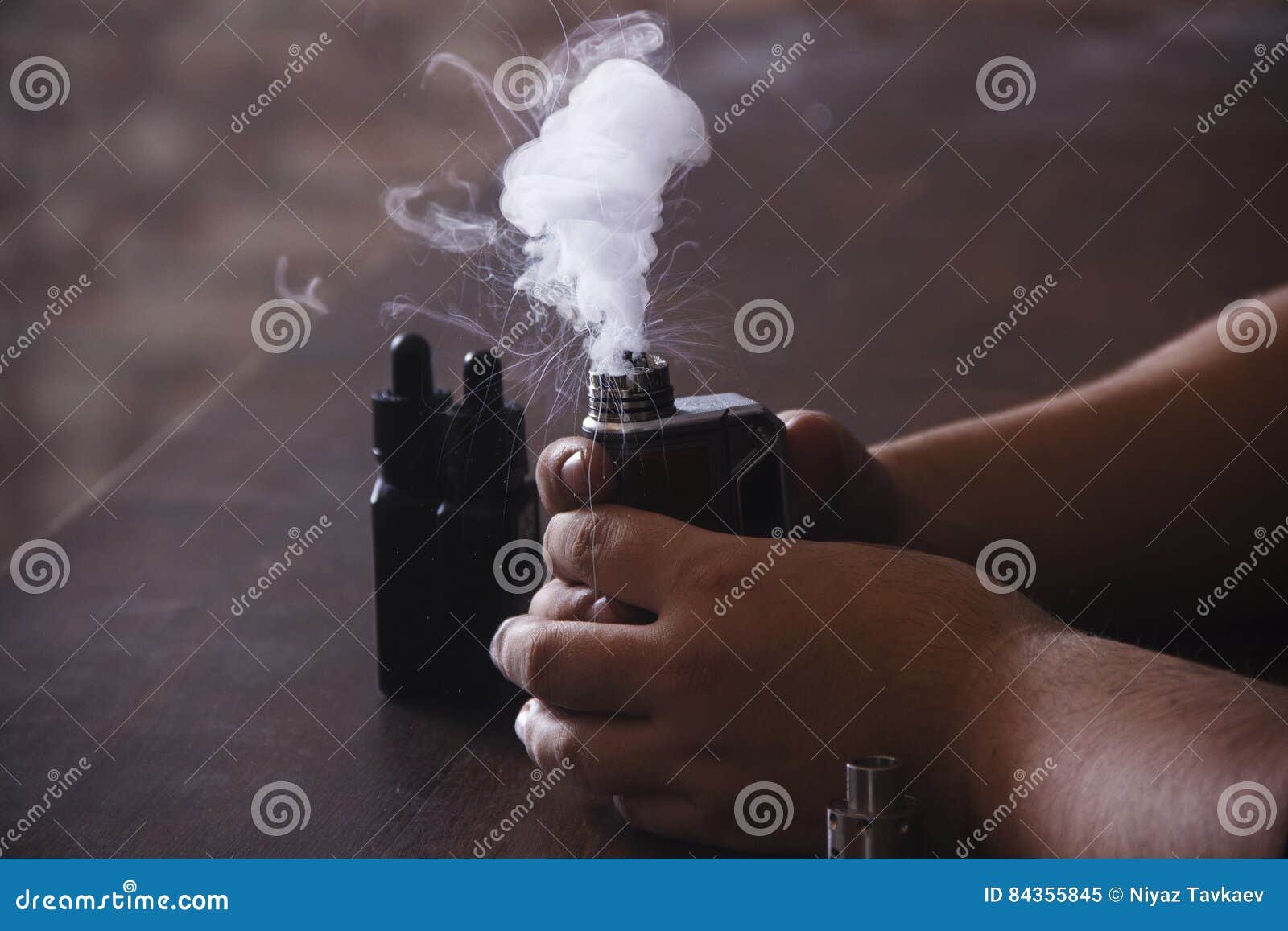 Vaping Device in in the Man`s Hand. Stock Image - Image of ecigarette ...