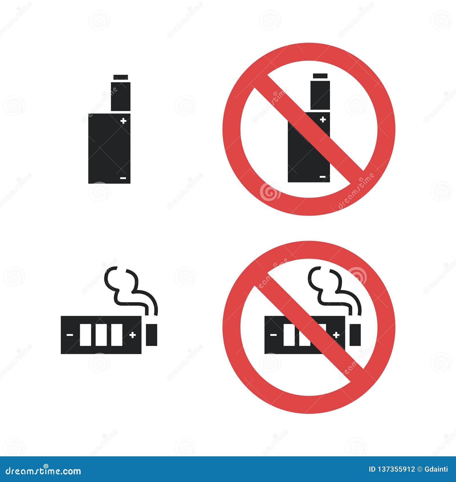 Vaping Not Allowed Sign With Vaporizer Vector Illustration ...