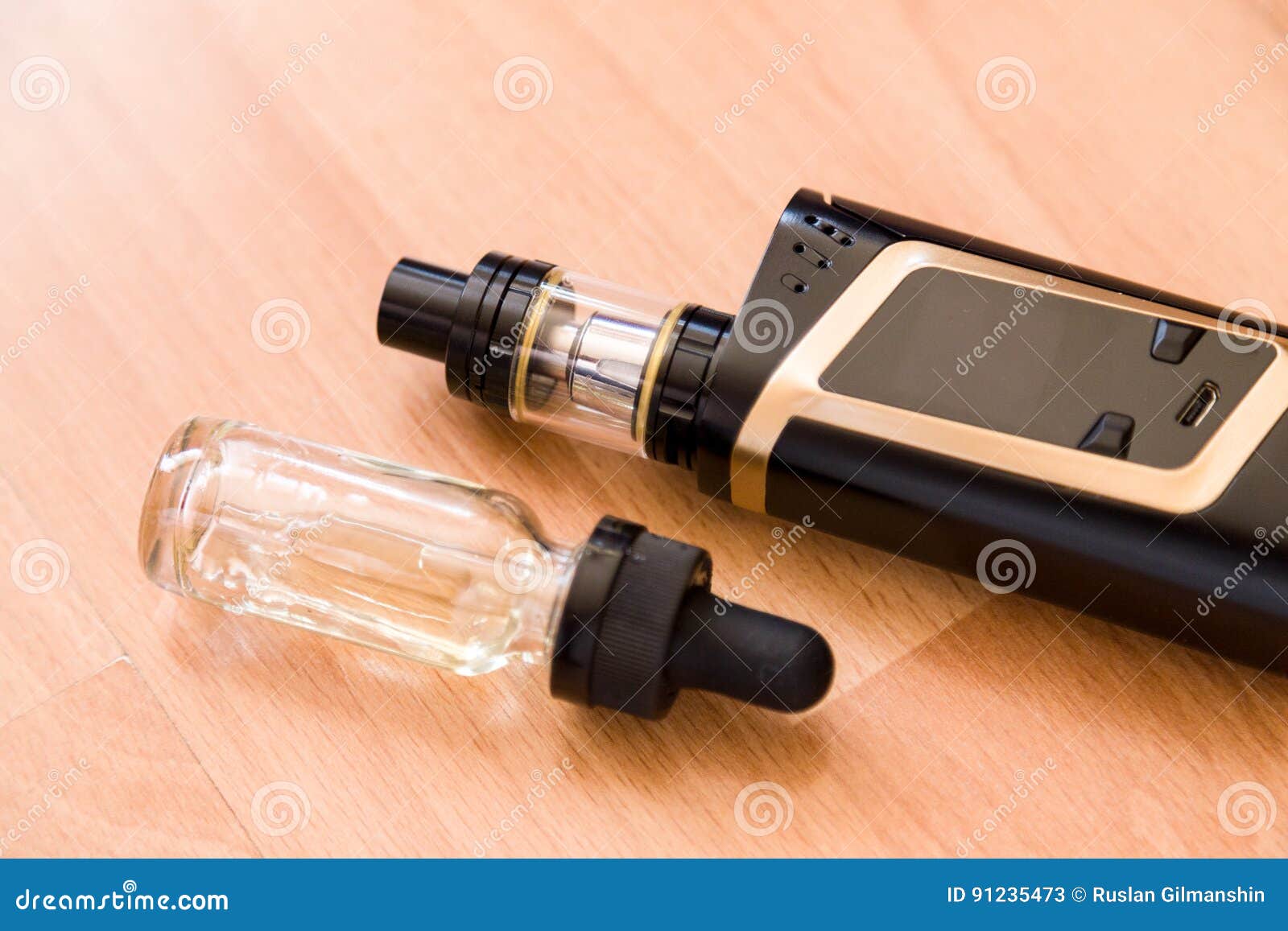 Vaping Electronic Mod and Vape Liquid. Stock Image - Image of bottle ...