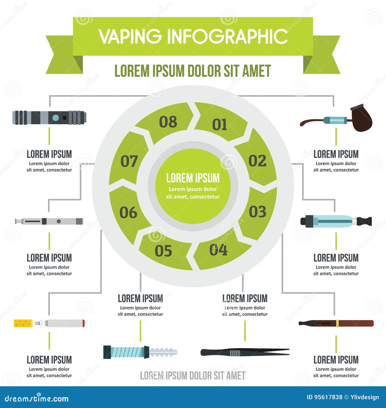 Vaping Infographic Concept, Flat Style Stock Vector - Illustration of ...