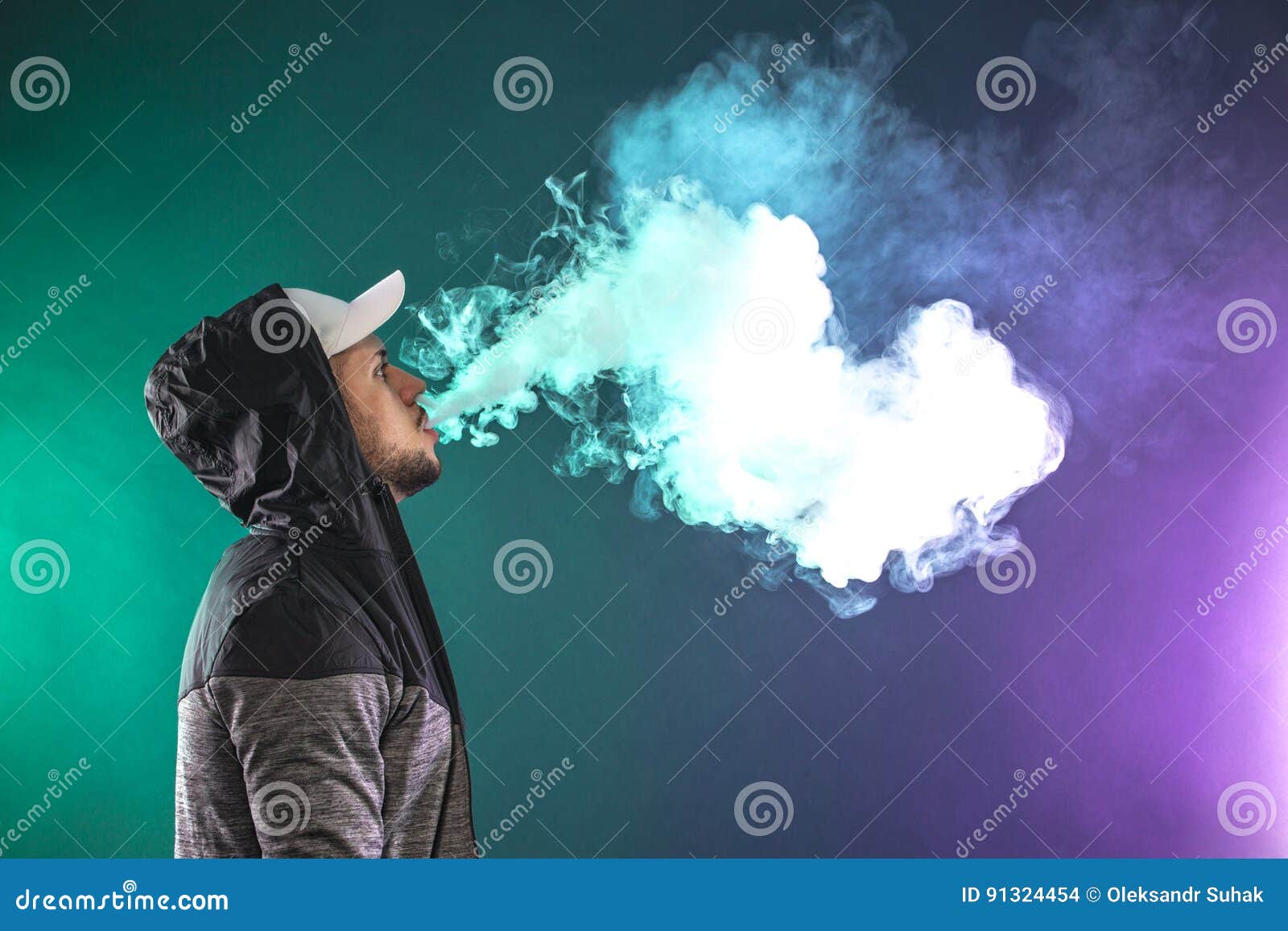 Vaping Man and a Cloud of Vapor Stock Photo - Image of nicotine, vaping ...