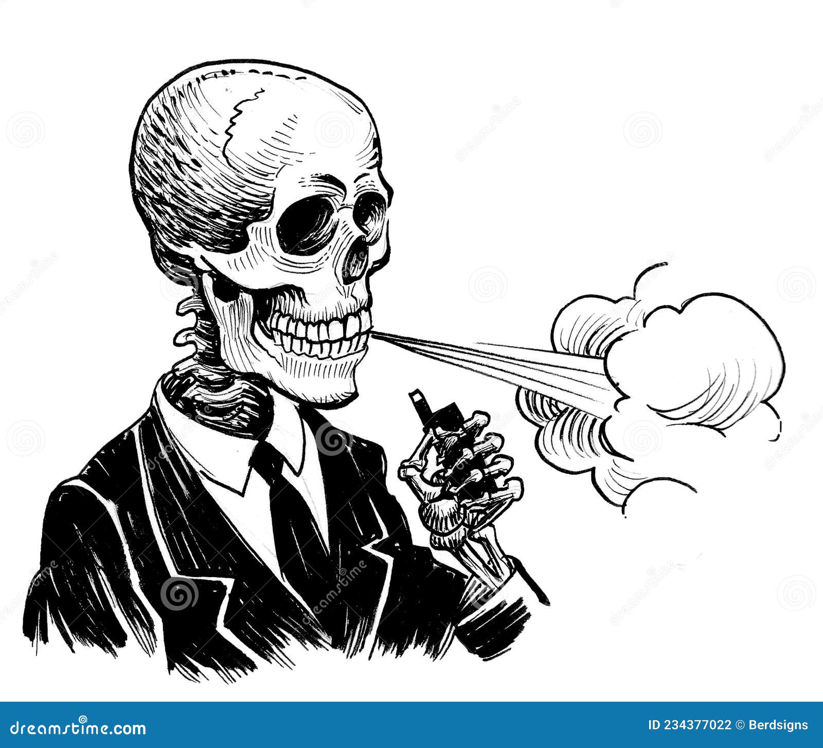 Vaping skeleton stock illustration. Illustration of addiction - 234377022