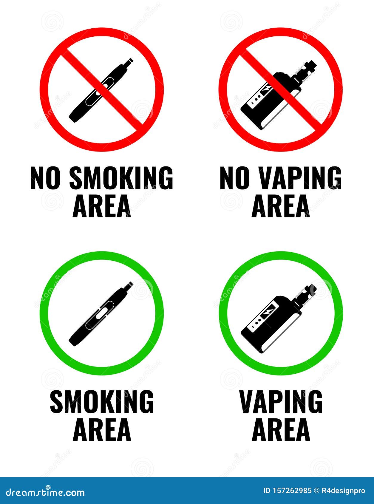Vaping and Smoking Prohibition Signs. Stock Vector - Illustration of ...